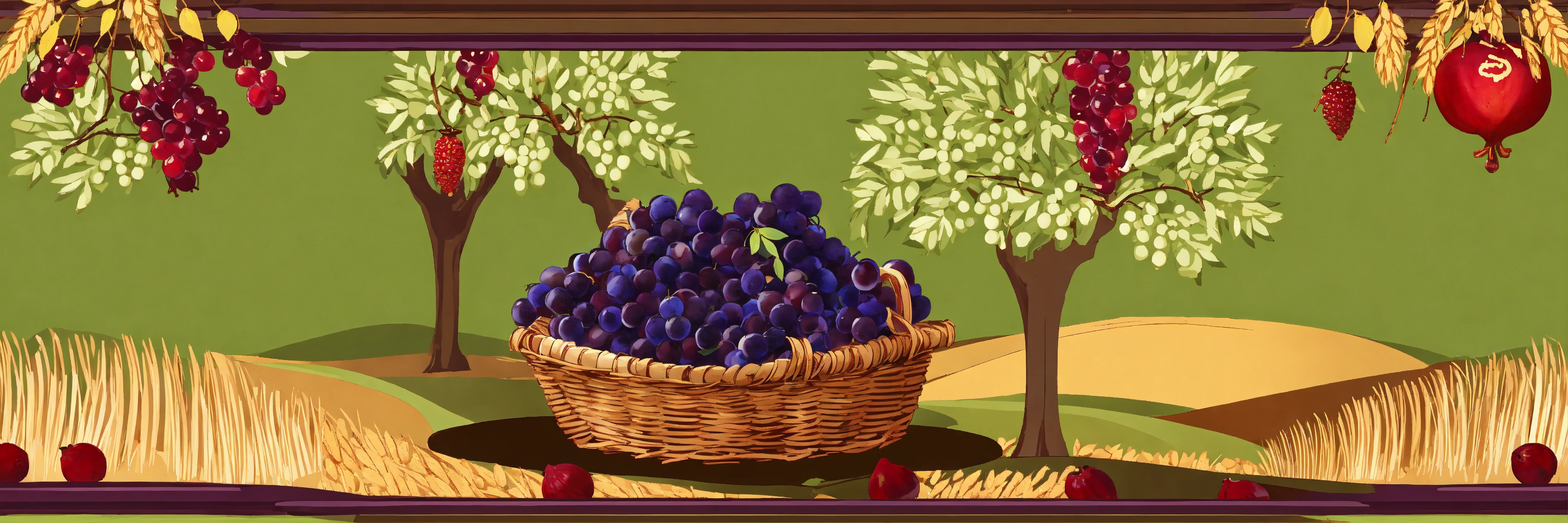 Lexica - A beautiful basket inside Grapes, dates, olives, beautiful ...