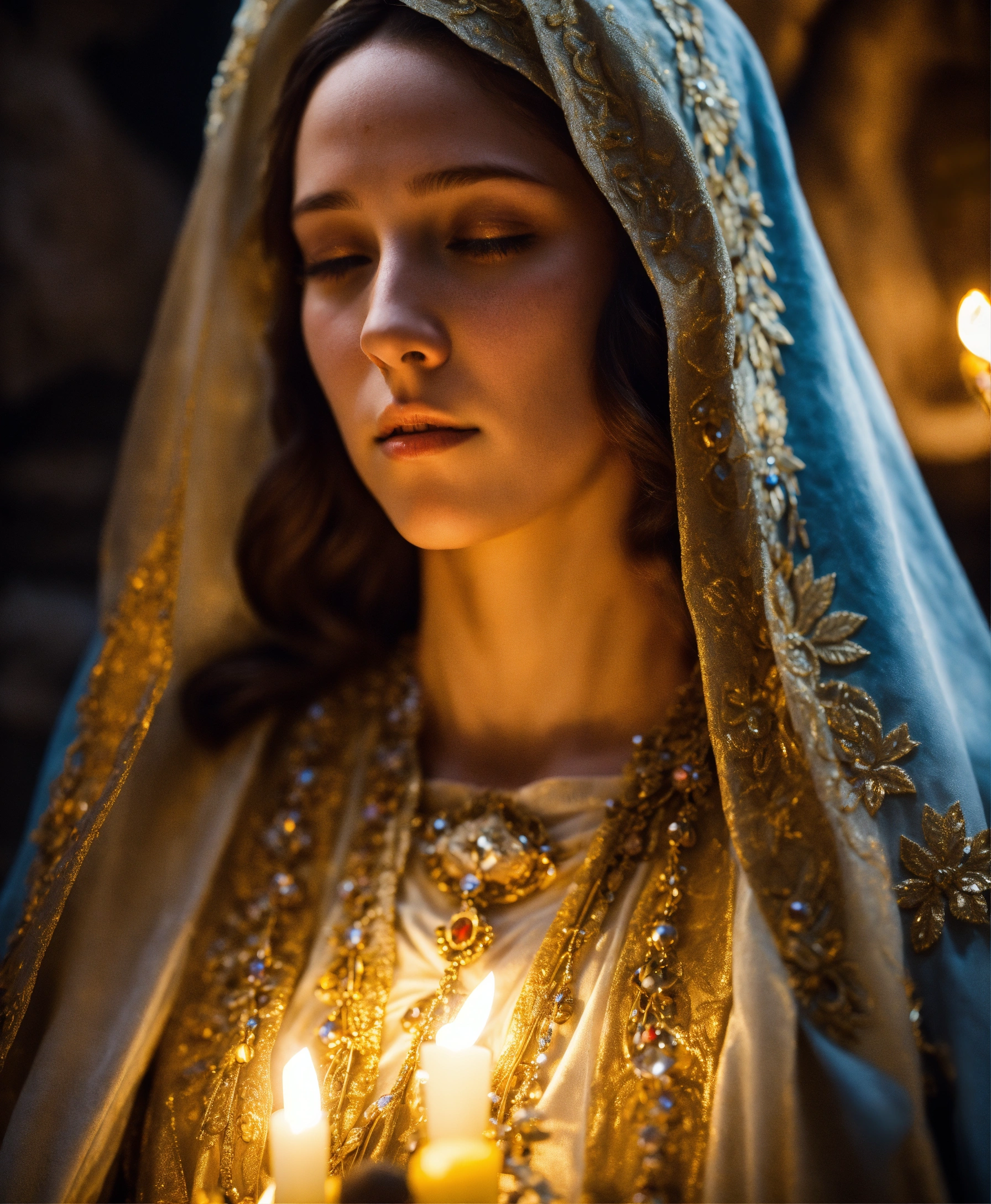 Lexica - Glorious portrait of the VIRGIN MARY ON THE CAVE OF THE ...
