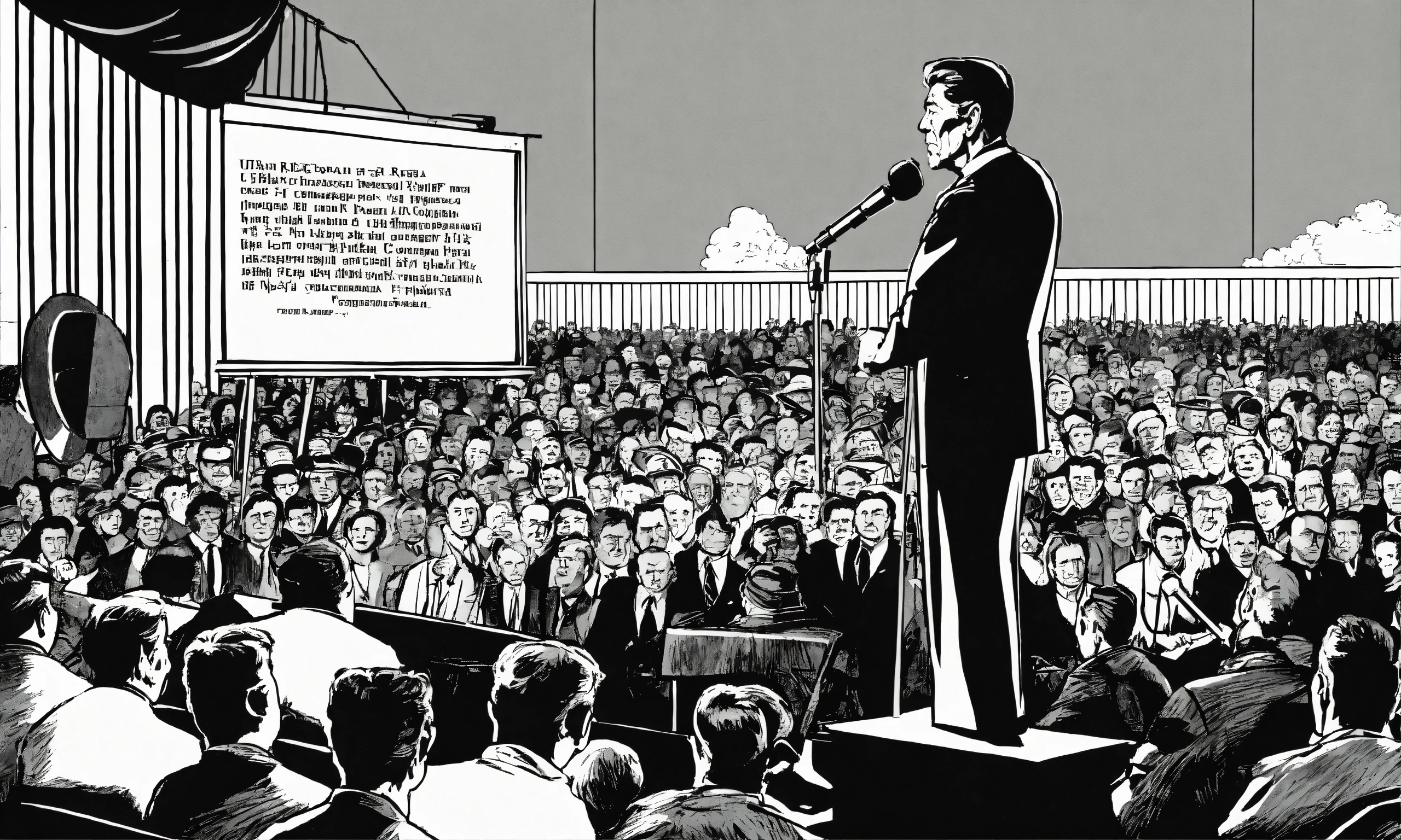 Lexica - President Reagan giving a speech against communism with a ...