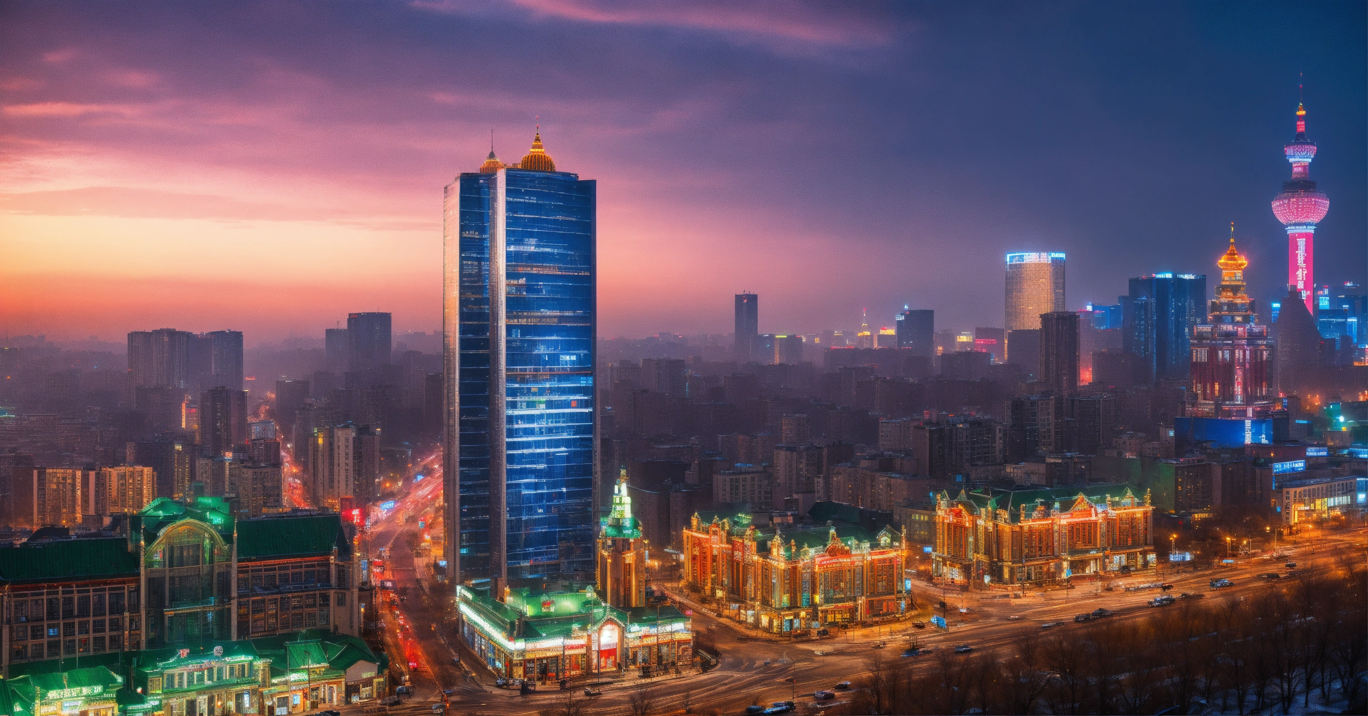 Lexica - Ultrarealistic contemporary photo, cityscape, Harbin, morning