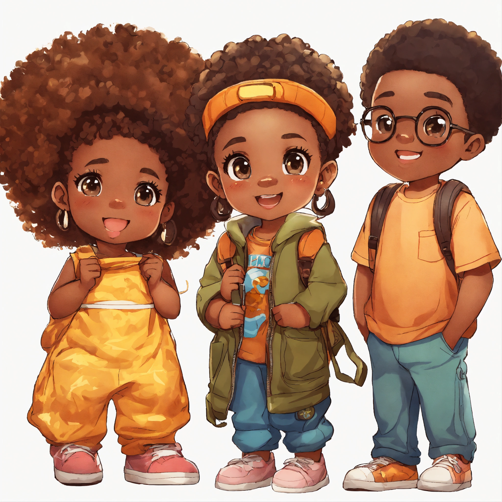 Lexica - Group of four African American kids, cute and adorable, fun ...