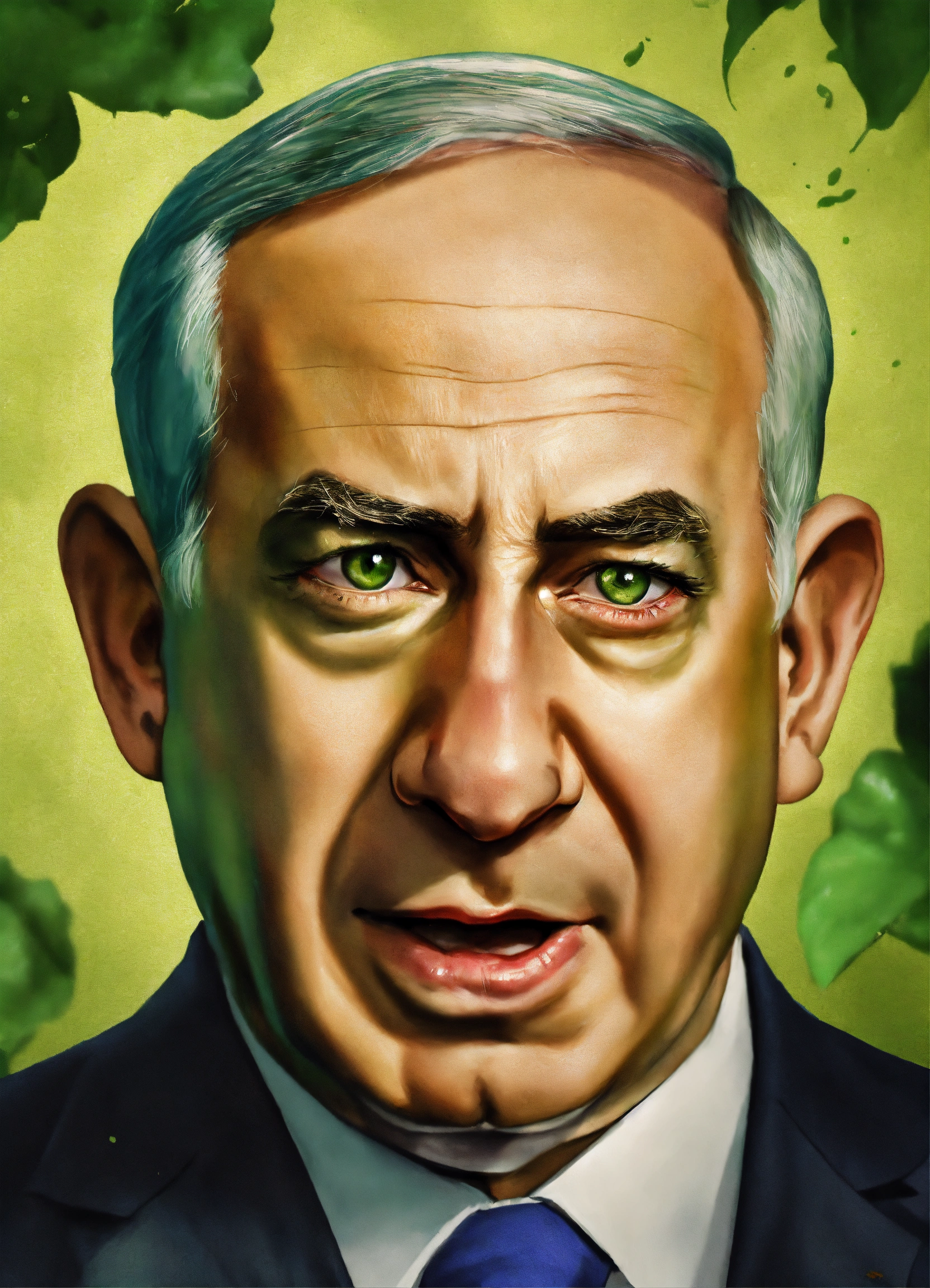 Lexica - Distressed Benjamin Netanyahu as pickles erupt from his nose ...