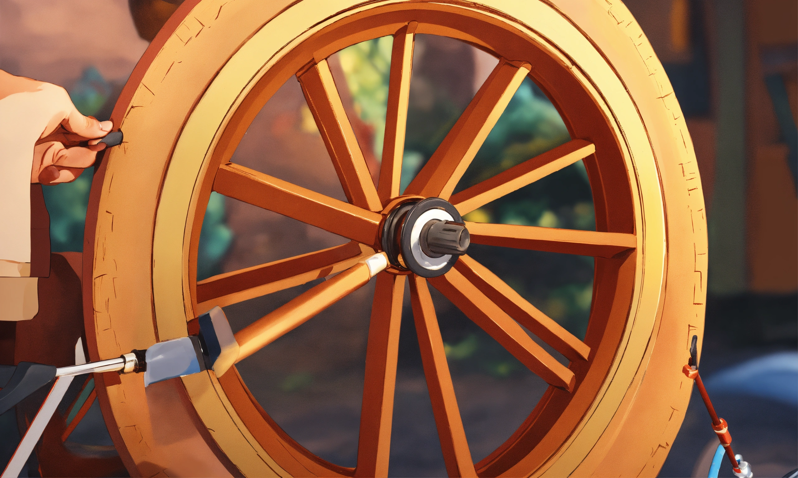 Lexica - Create an illustration featuring a wheel, The wheel should be ...