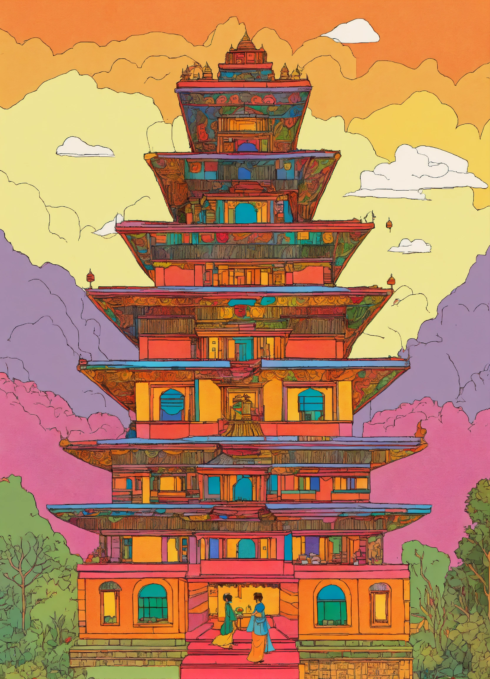 Lexica - Nepalese drawing Transcending Boundaries. Line drawing, clean ...