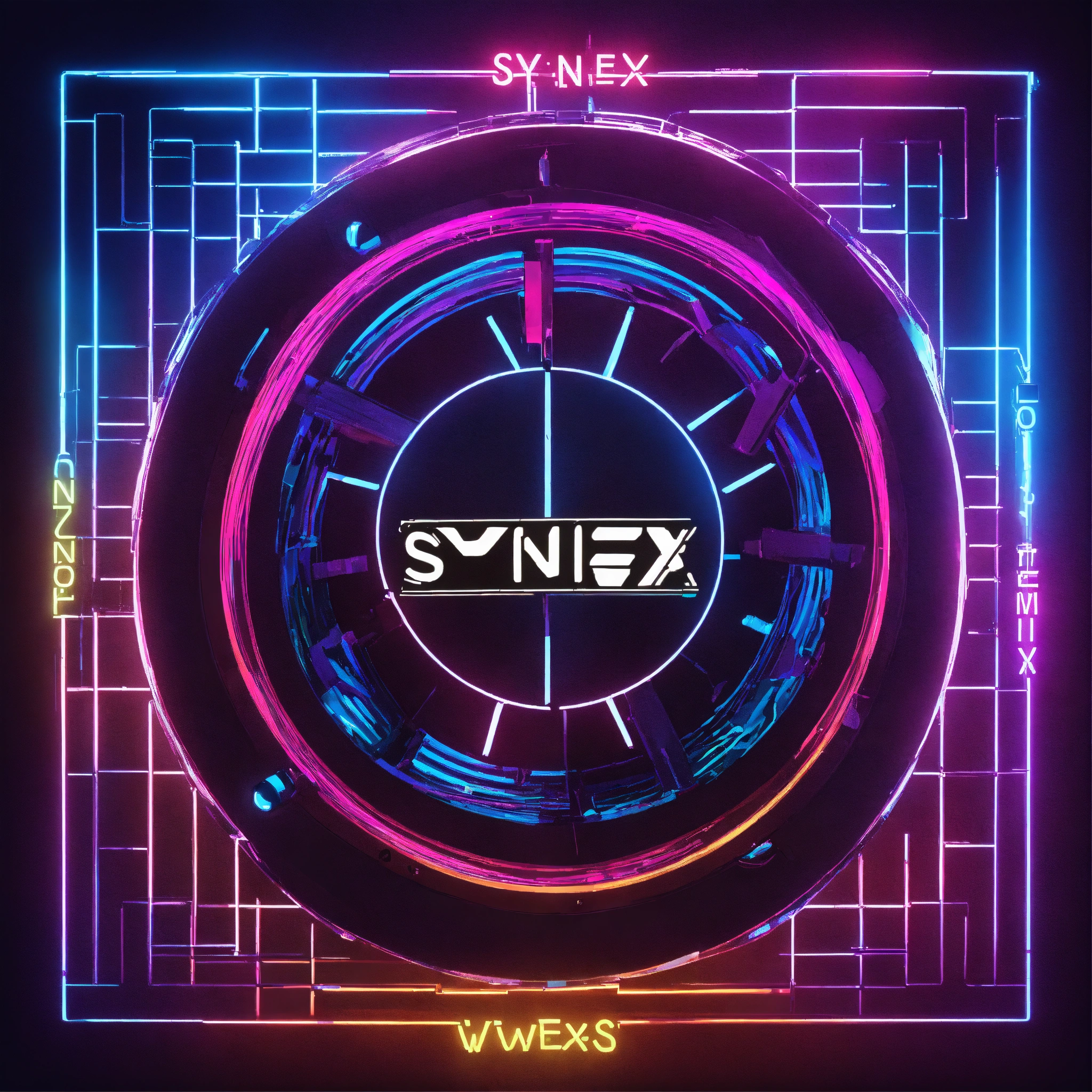 Lexica - Synex logo for me included words neon