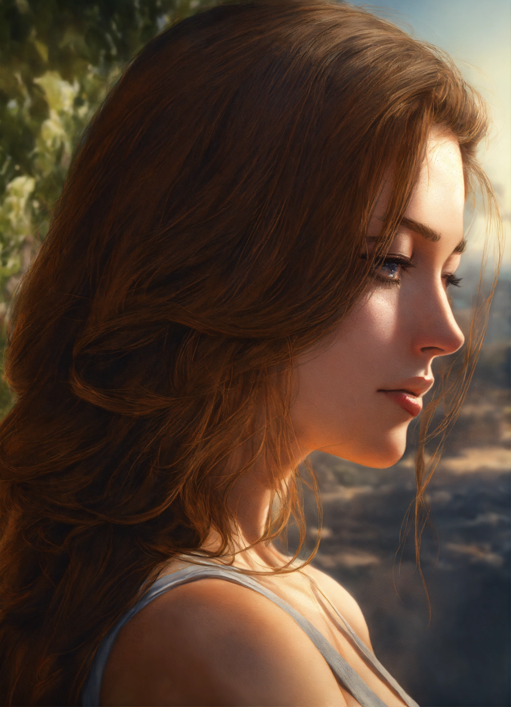 Lexica - Woman, face hidden by hair, hyper realism, poetic, romantic ...