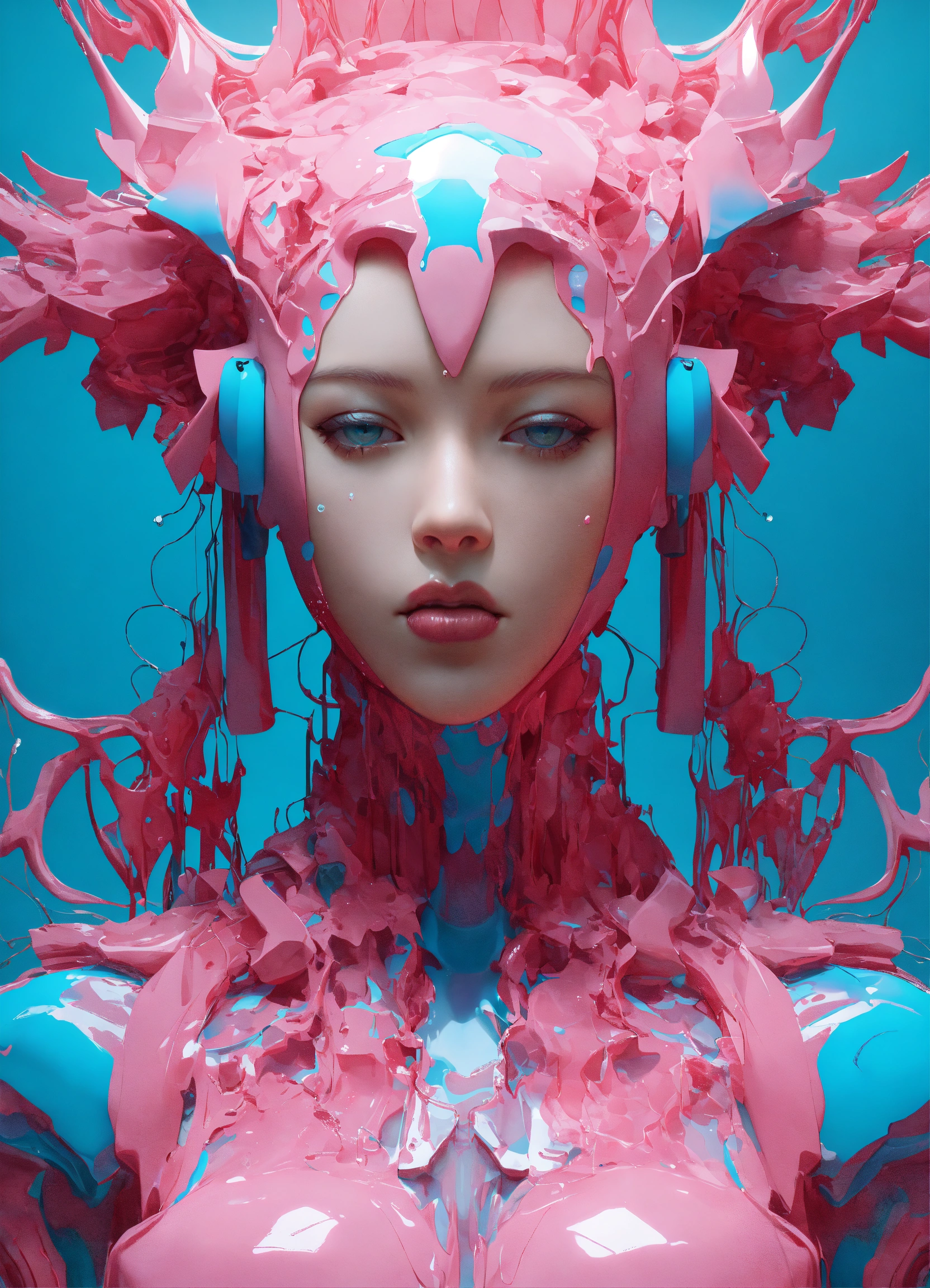 Lexica - Epic 3 d abstract sculpture, perlin mesh liquid headdress, 2 0 ...
