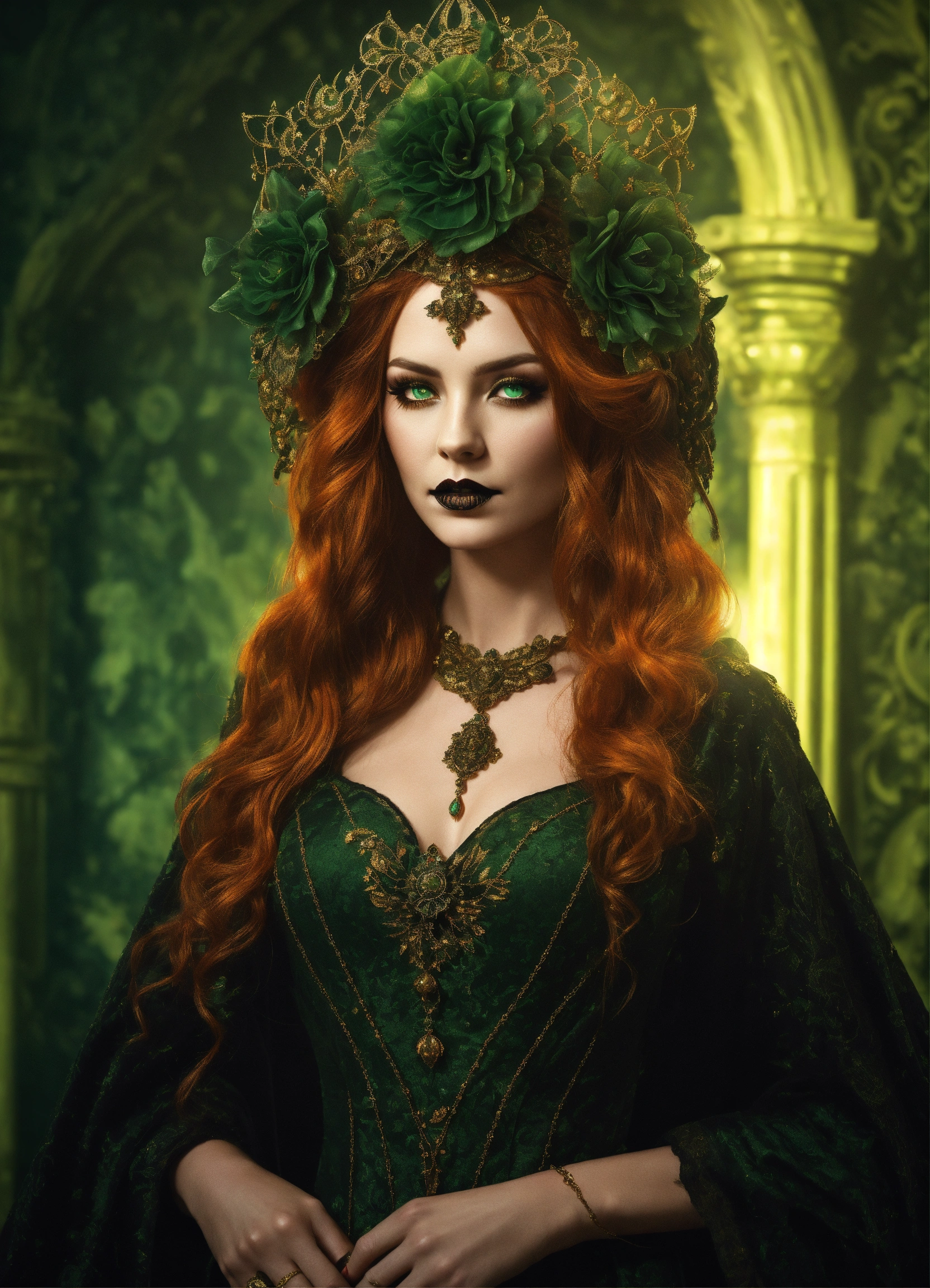 Lexica - Beautiful gothic enchantress Gothic Empress with flowing robes ...