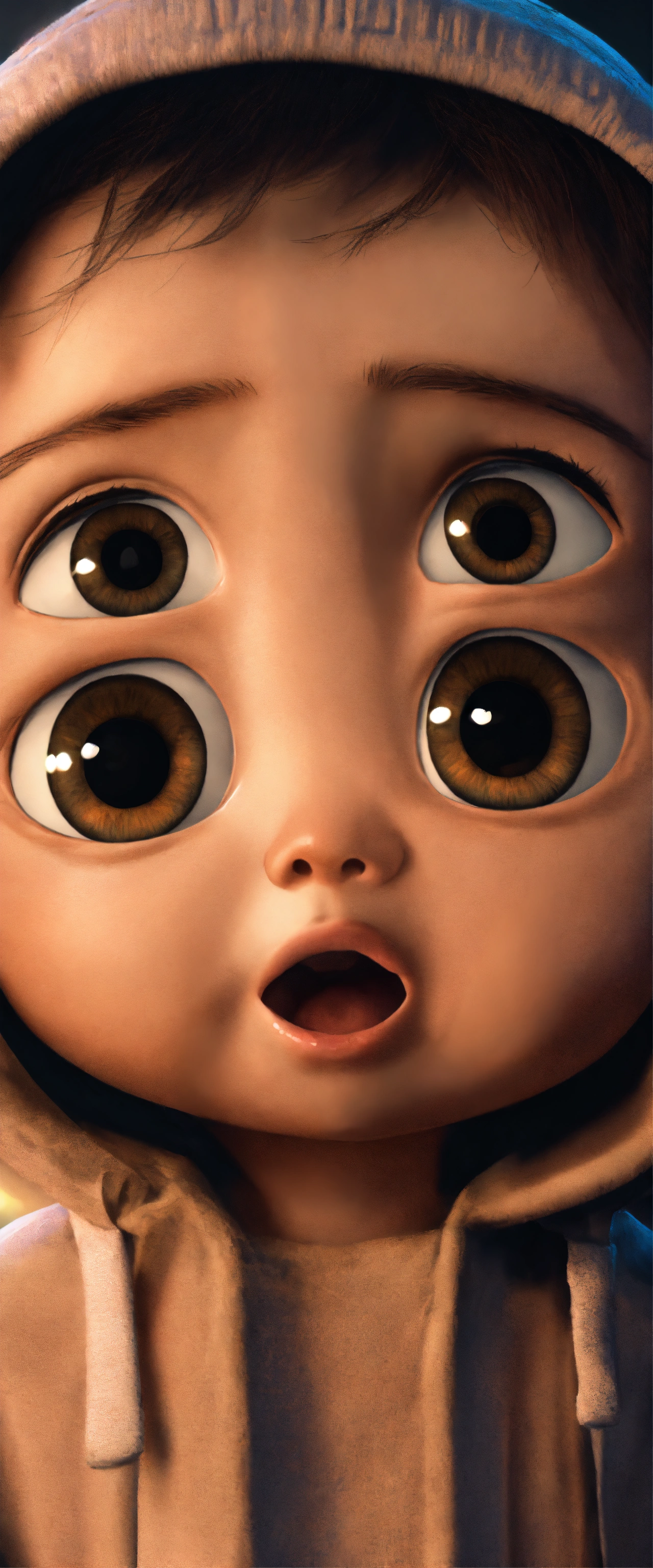 Lexica - The Grudge as a cute baby, cartoon effect, very big eyes. More ...