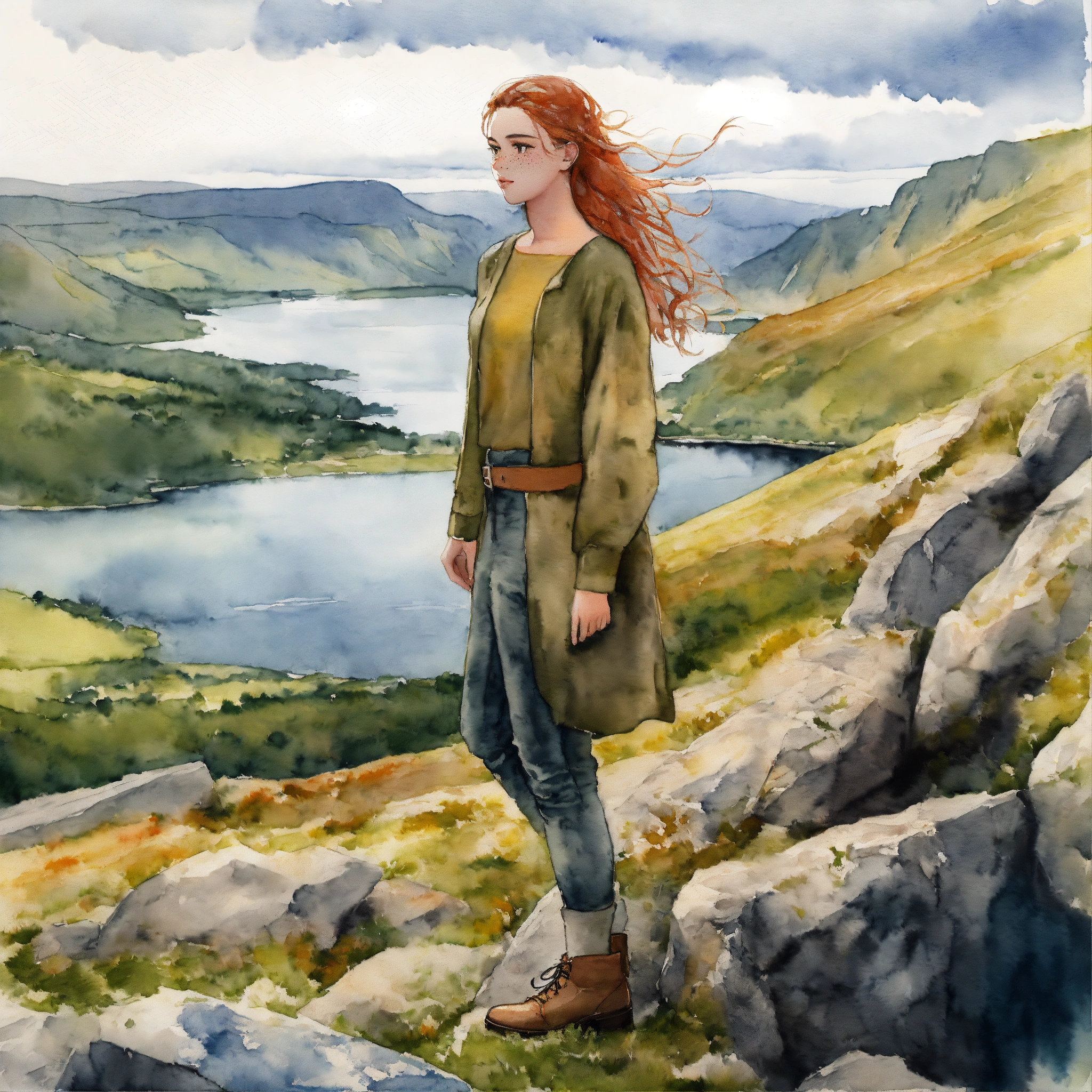 Lexica - Full body Illustration of a woman, young, 18 years old, celtic ...