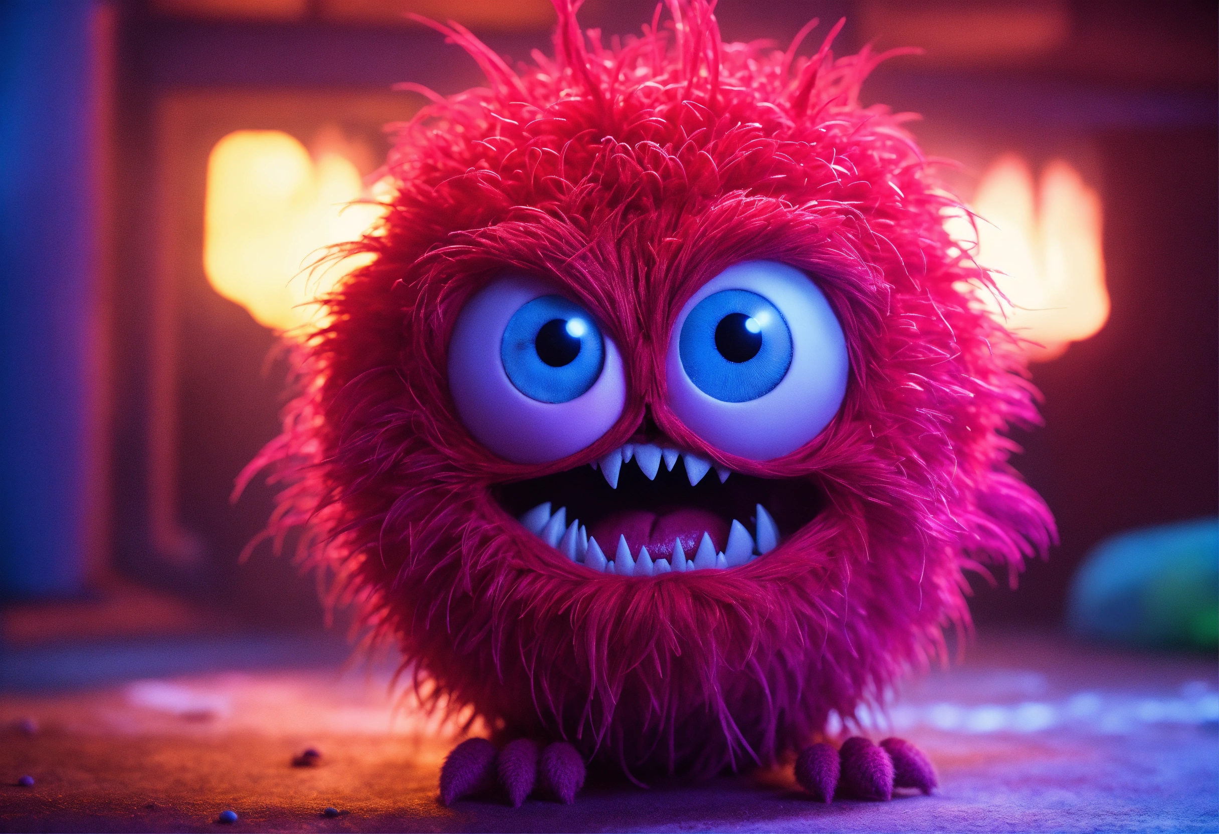 Lexica - CGI! scary looking red germ monster character. Highly detailed ...