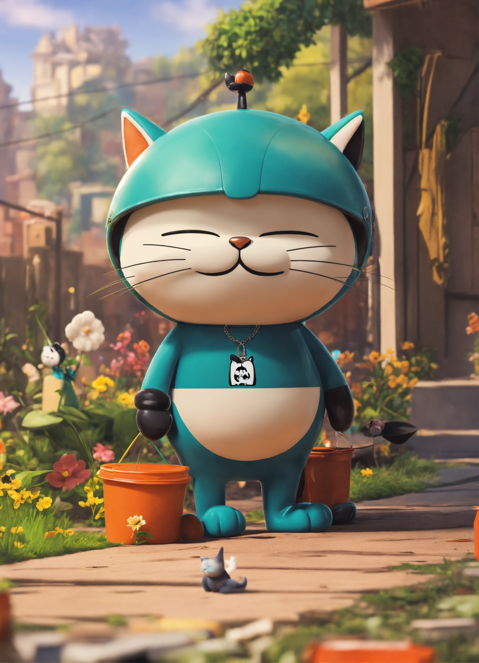 Lexica - A tall human like cat like the cartoon character felix the cat ...