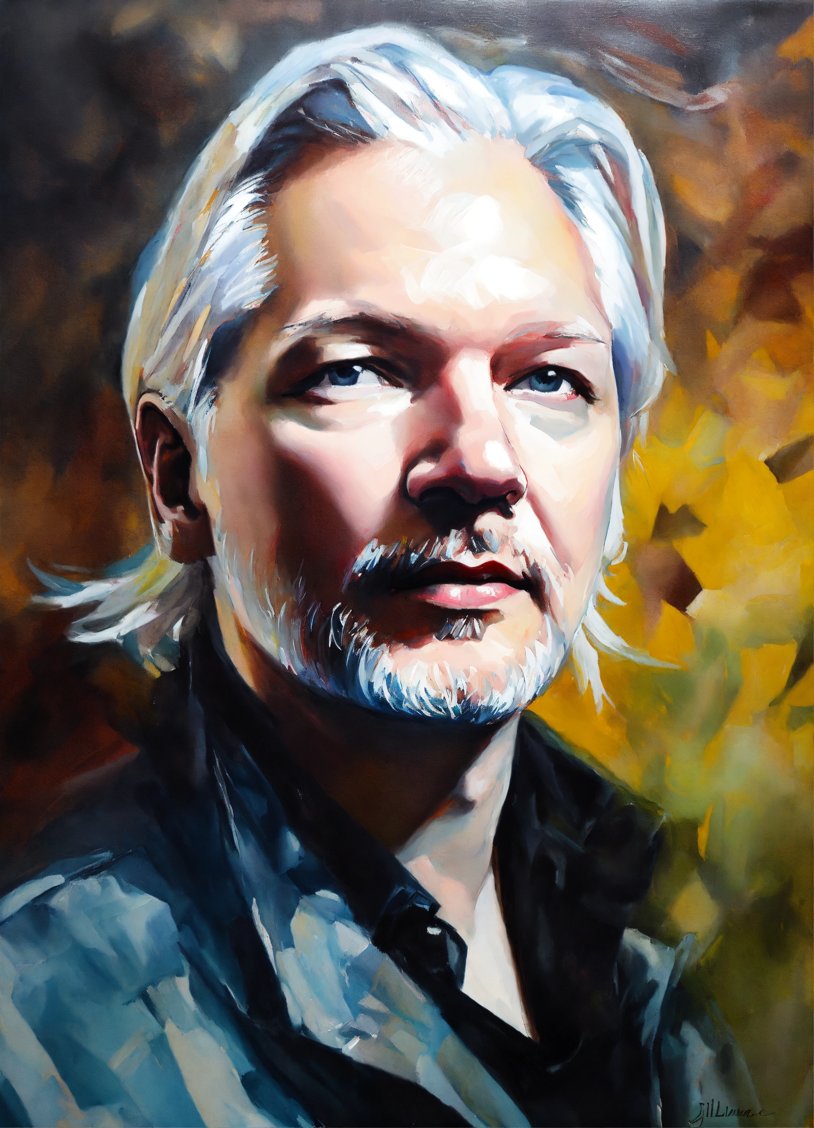 Lexica - Julian assange, oil painting, caravagio, portrait, closeup