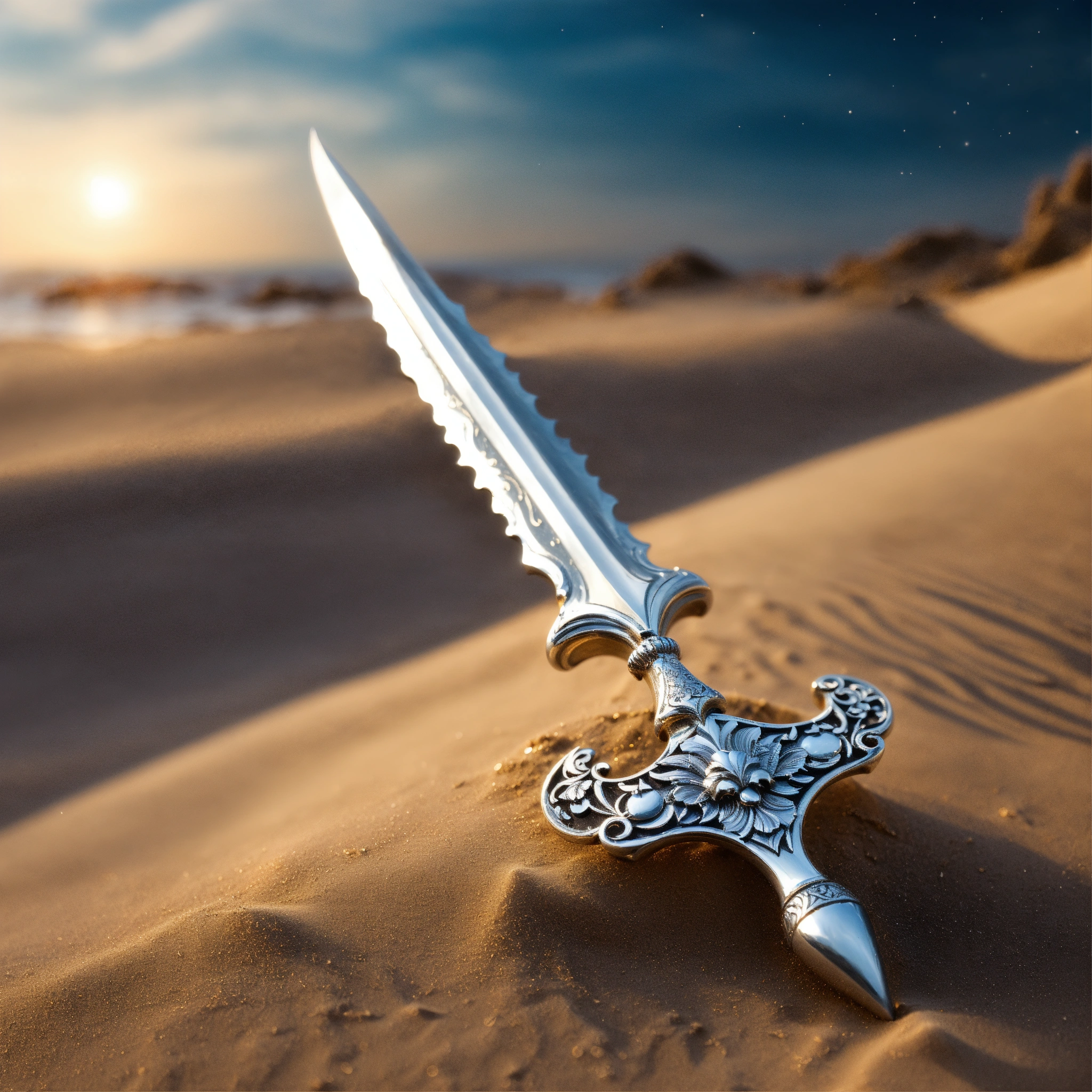 Lexica - 8k, picture of a narrow and delicate wavy curved dagger made ...