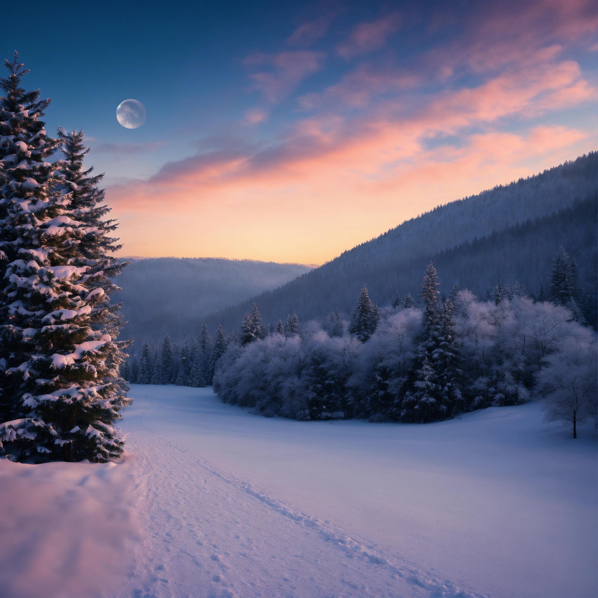 Lexica - Create a minimalist wintry round png border.4K HD, HDR