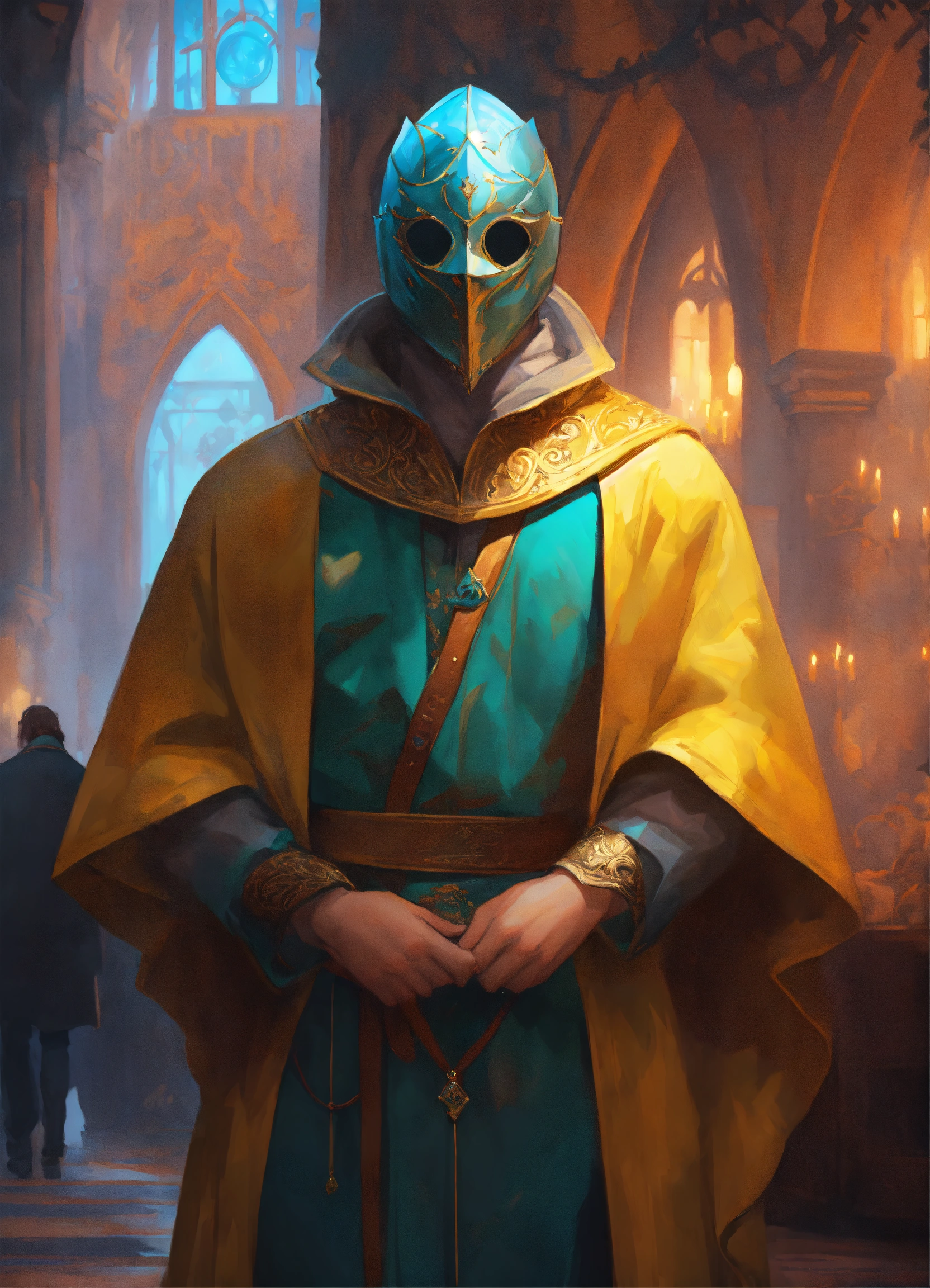 Lexica - Portrait of a medieval man wearing a mask, hiding his face, in ...