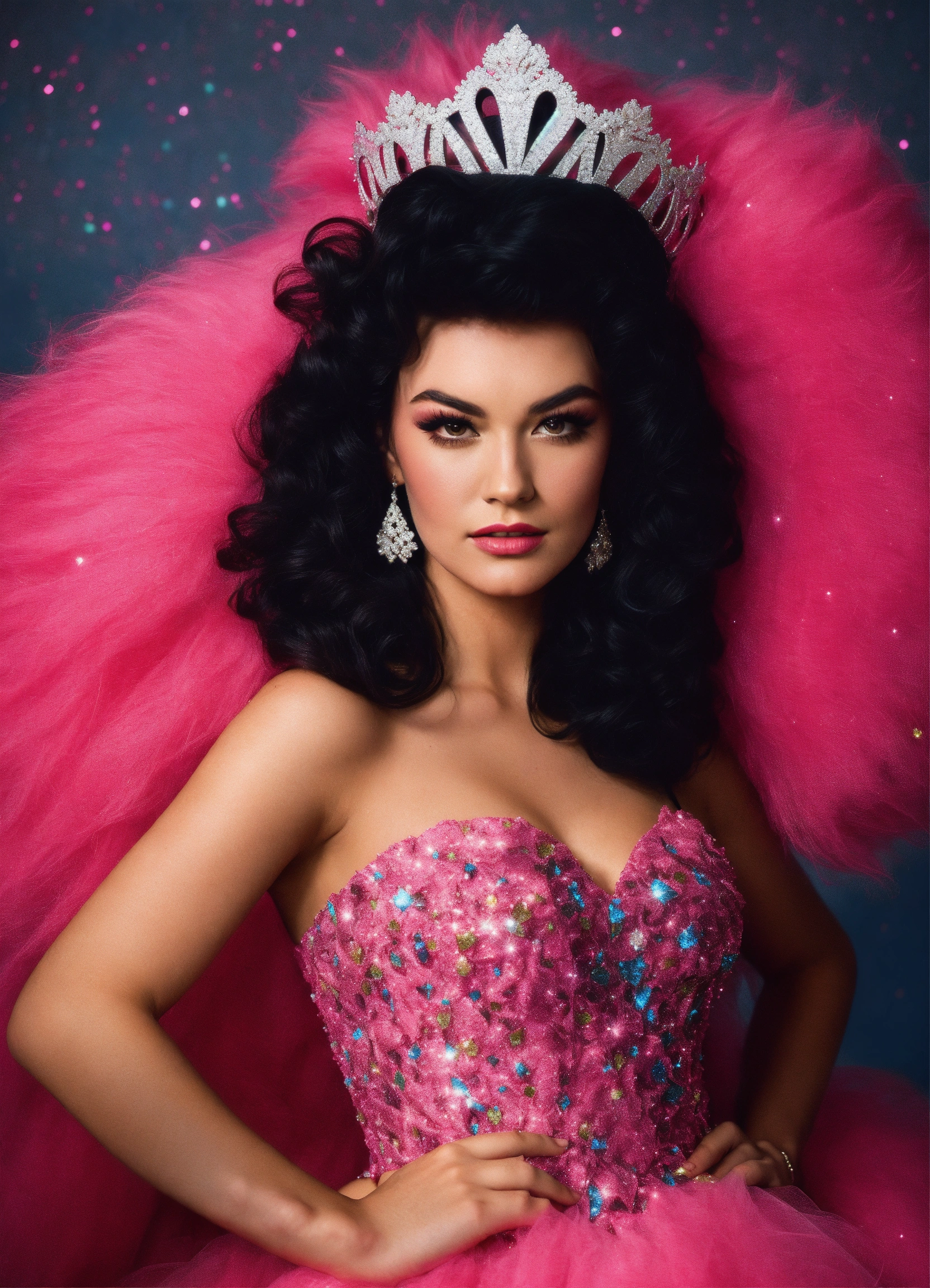Lexica - "Veronica Lodge as 80s prom queen", massive 80s perm curls ...