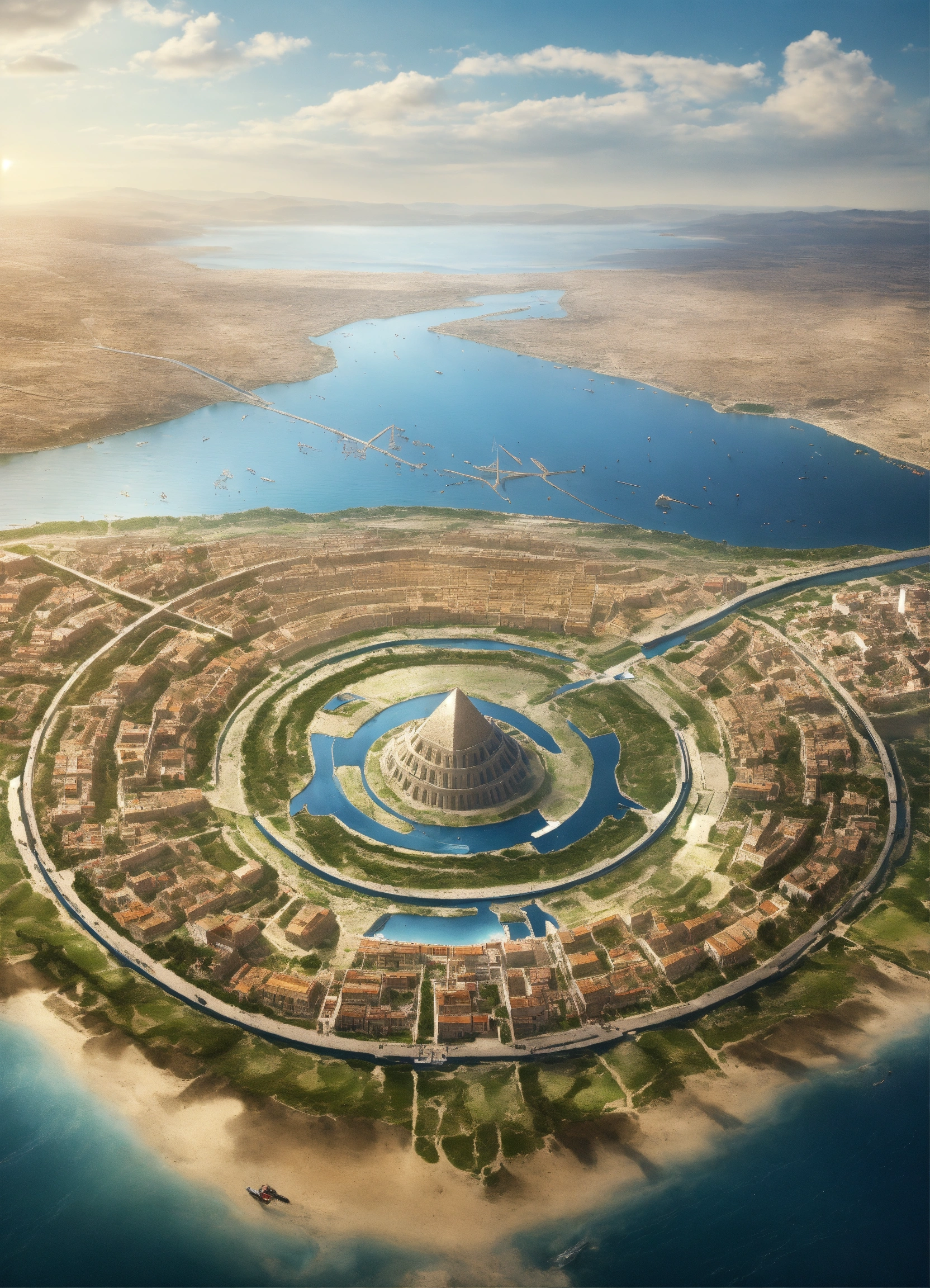 Lexica - Modern greek city surrounded by a large ring of water. . the ...