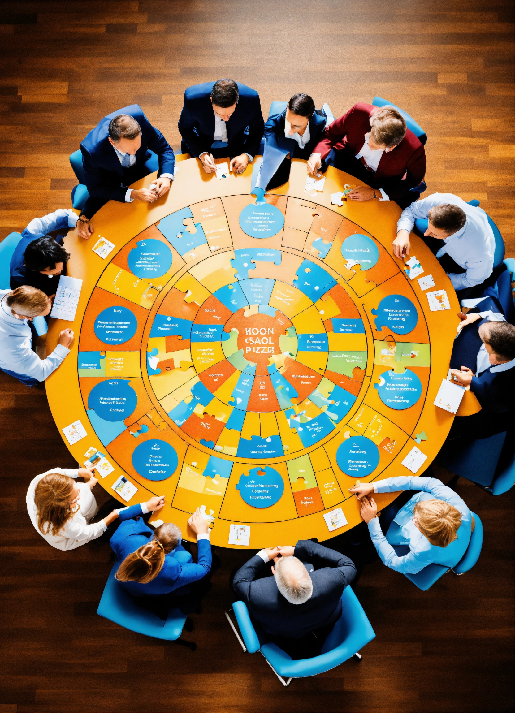 Lexica - "Portray Captain Planner at the center of a large circular ...