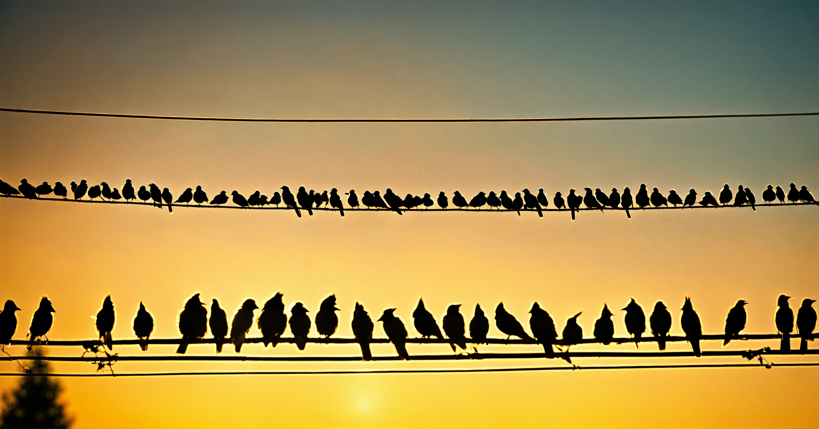 Lexica - Birds lined up on a telephone wire, Pixar style, intricate ...