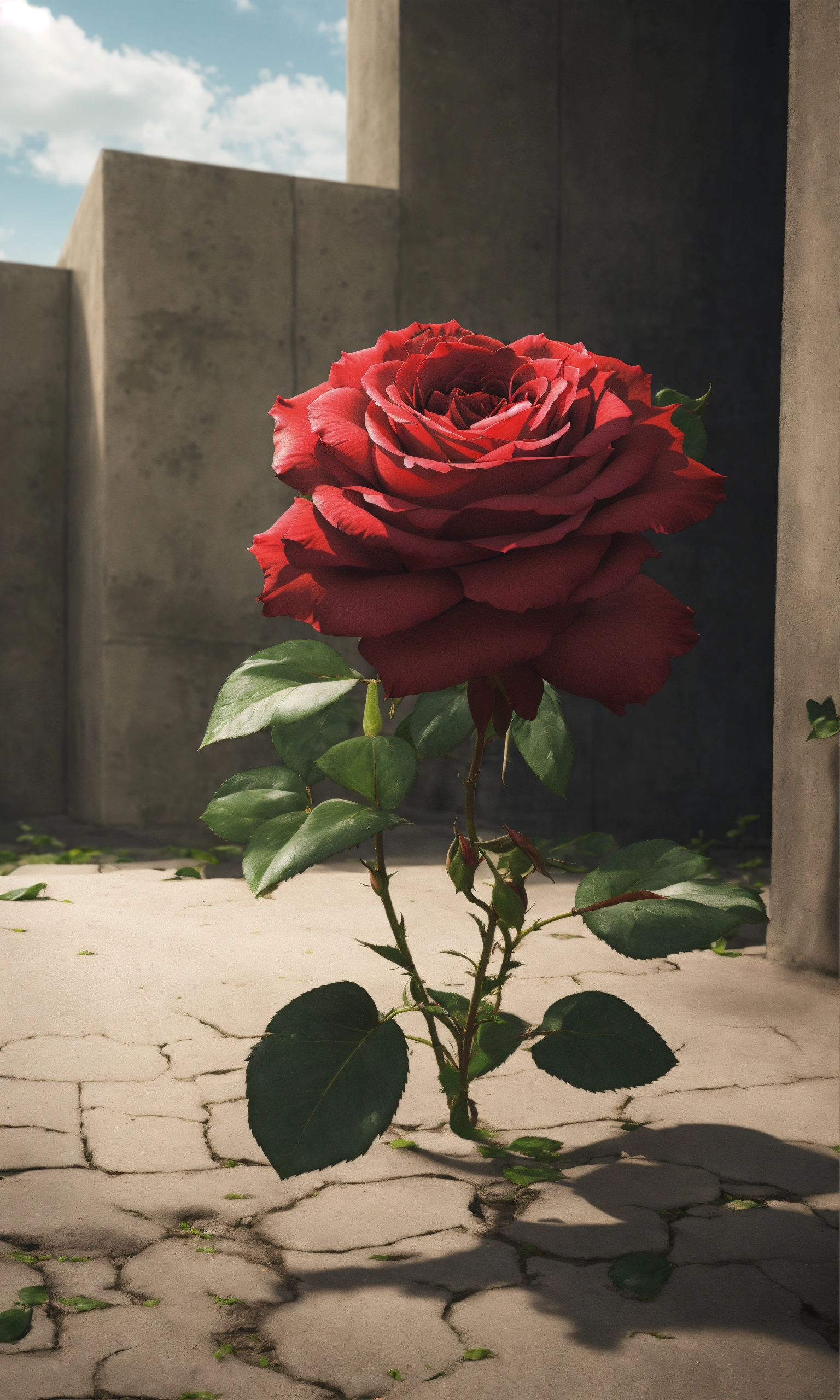 Lexica - Rose growing in concrete attack on titan