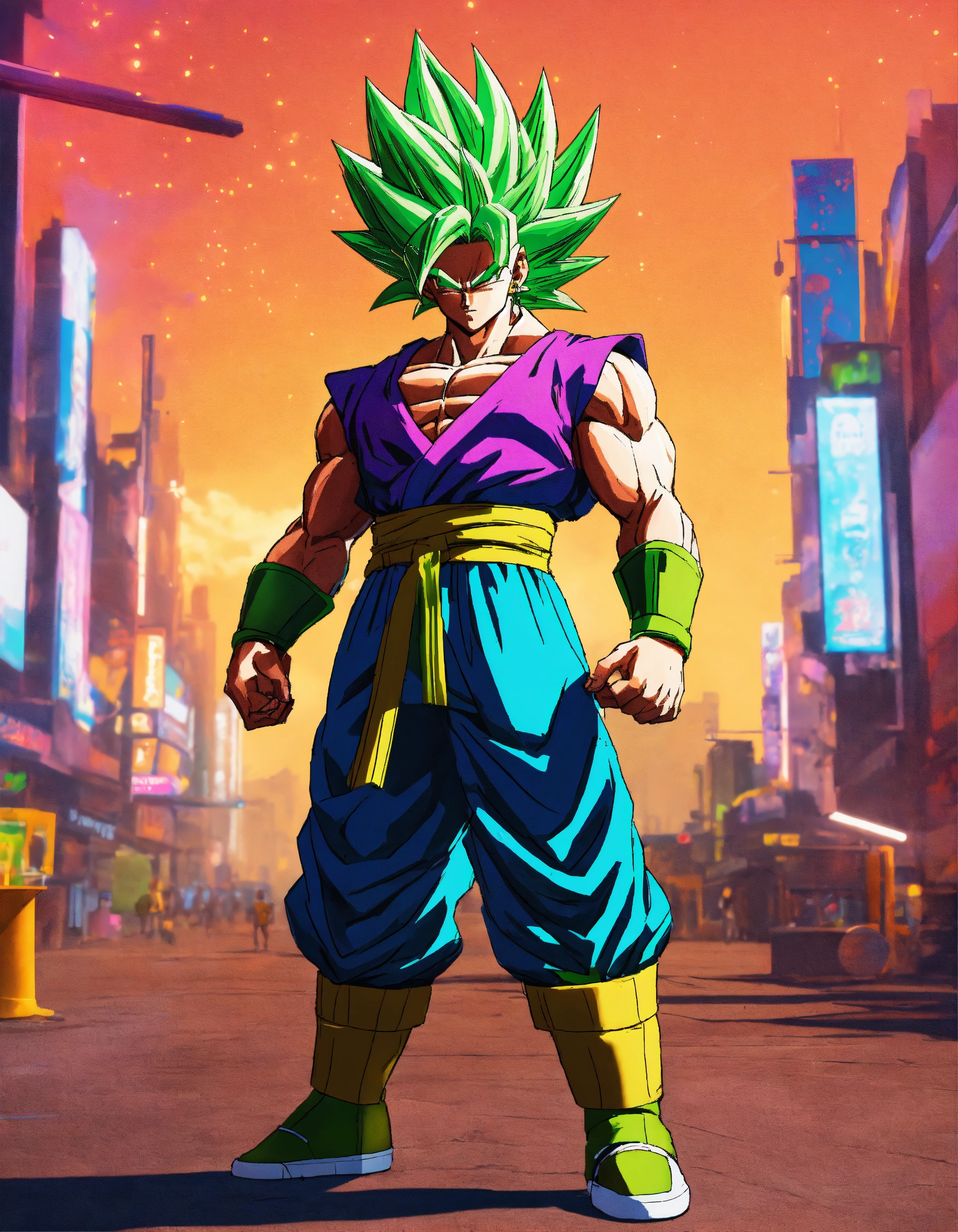 Lexica - Create a modern-day, human-Saiyan Broly in the style of Unreal ...