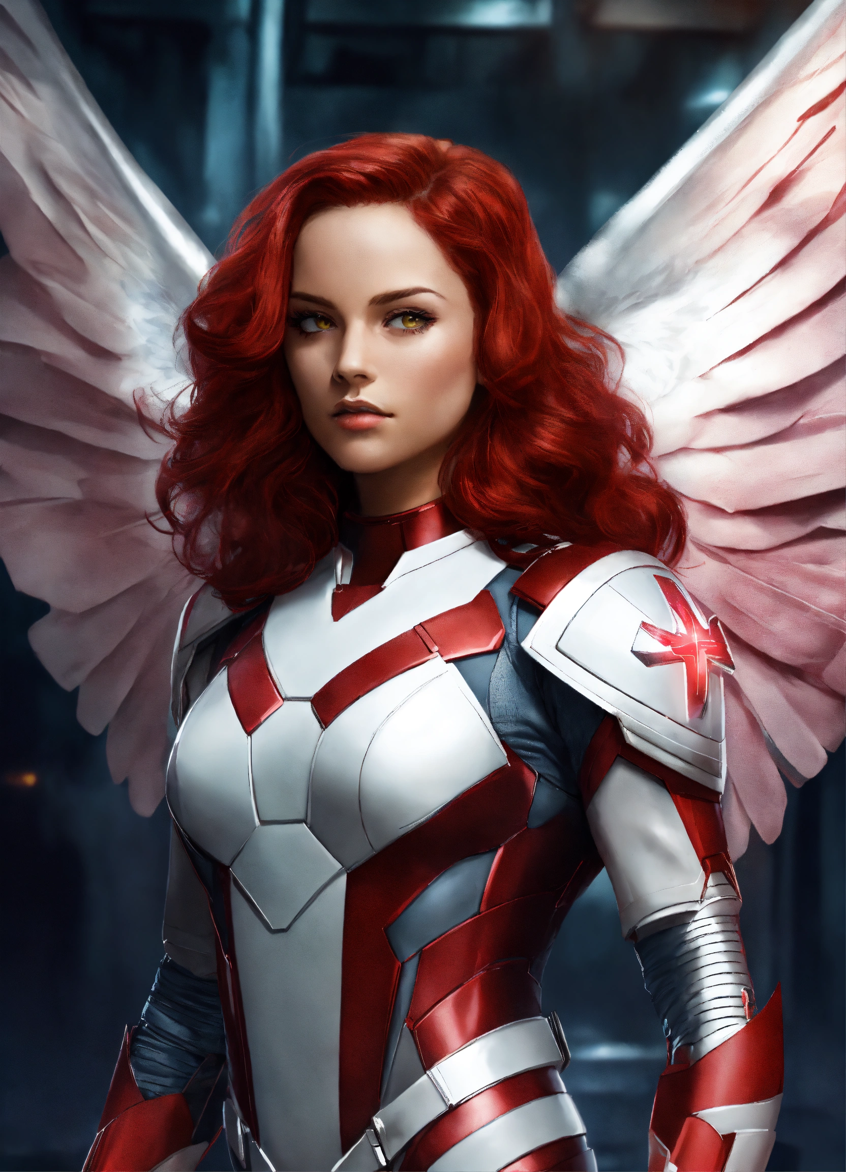Lexica - Female X-Men Shadowcat with red hair wearing white metal Iron ...