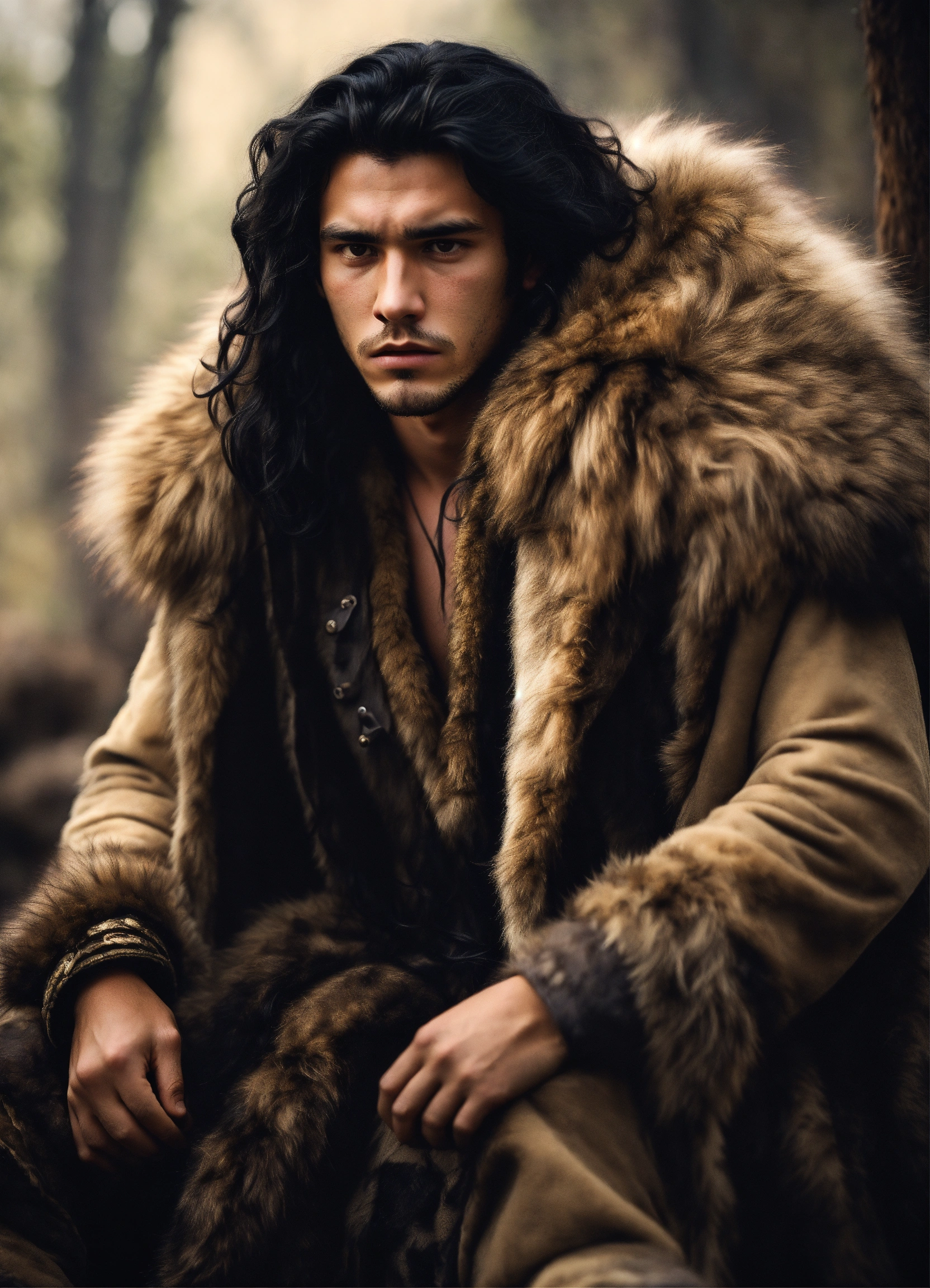 Lexica - In photographic style a rugged scruffy pale white male black ...