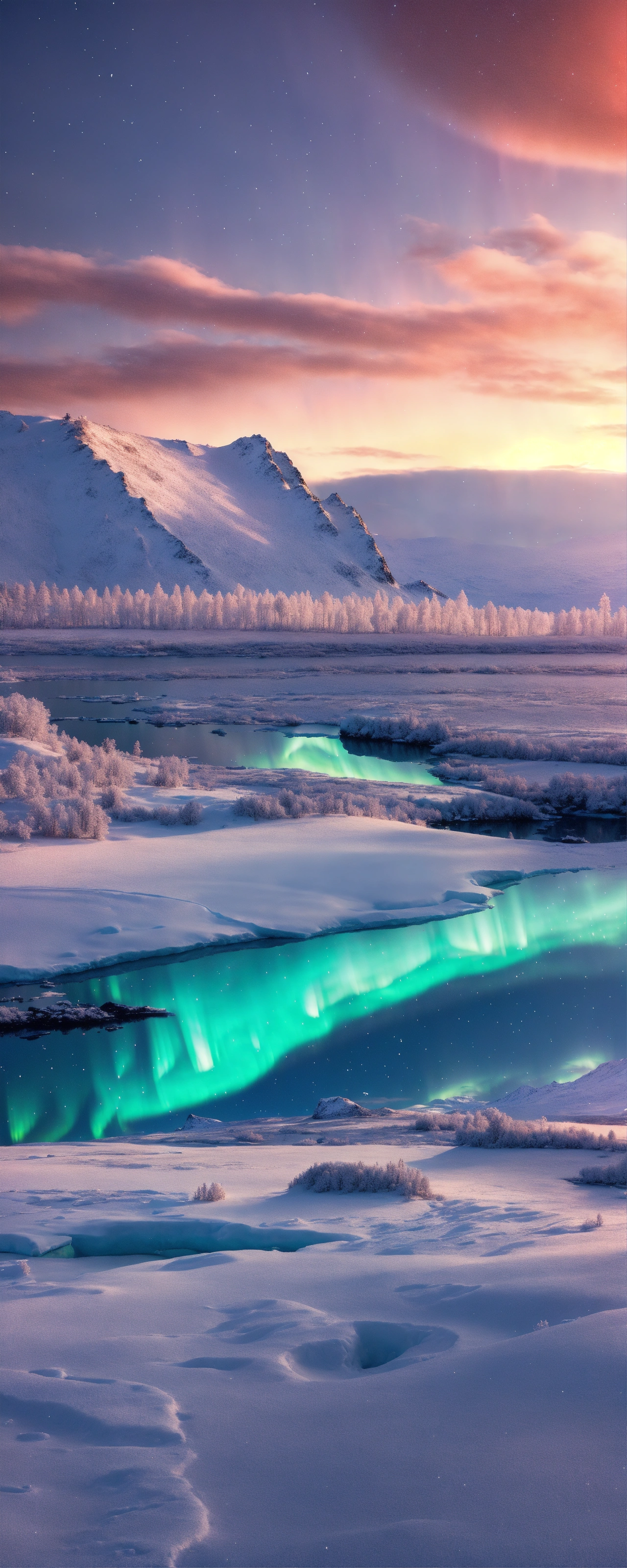 Lexica - Snowy landscape, arctic, impression of grandeur, Aurora ...