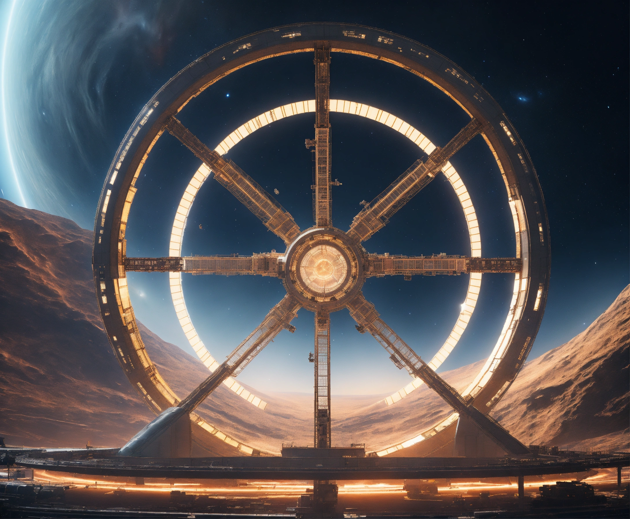 Lexica - A highly realistic photo from a distance view of a futuristic ...