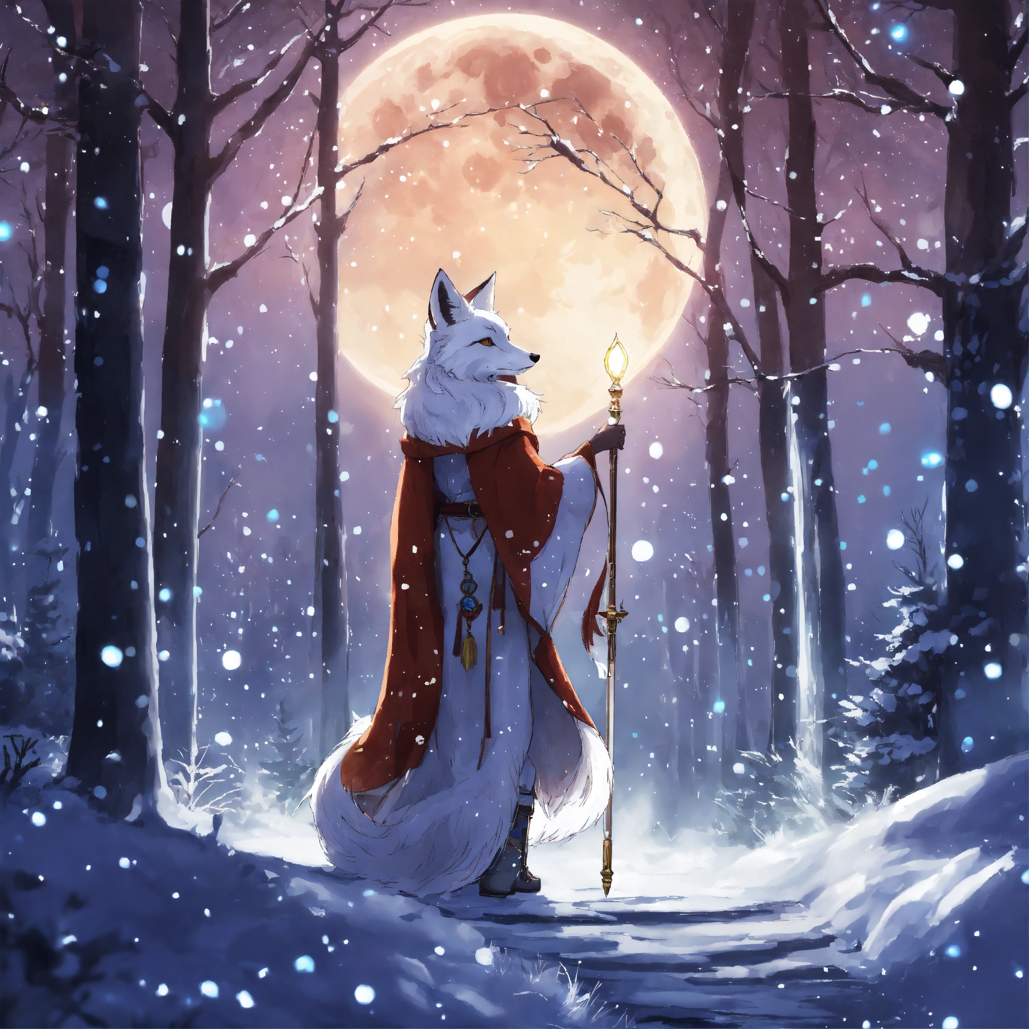 Lexica - White spotted Fox the wizard women, fantasy, anime 90 style ...