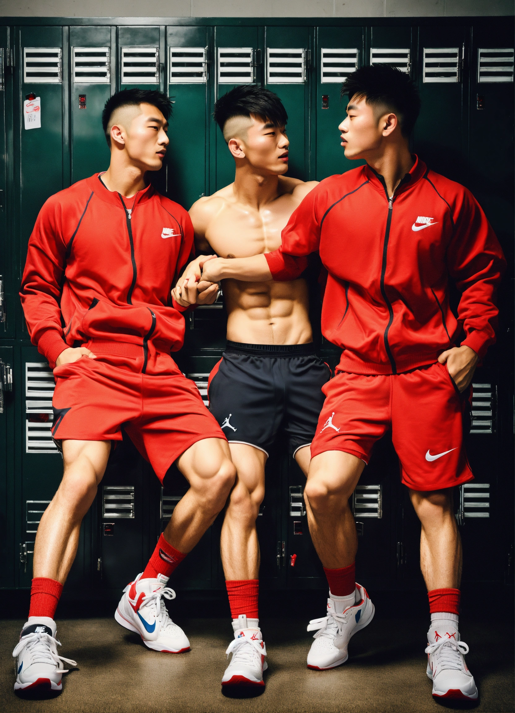Lexica - Bromance, Group of chinese male models fit slim sweaty sporty ...