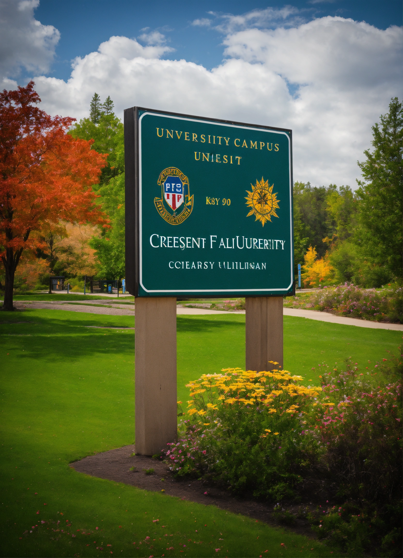 Lexica - University Campus sign, Crescent Falls University