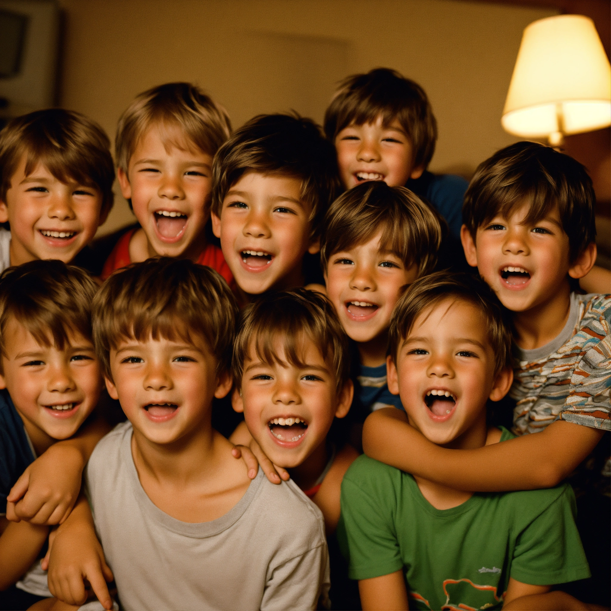 Lexica - (photo, real1), group of rowdy little boys, single focal point ...