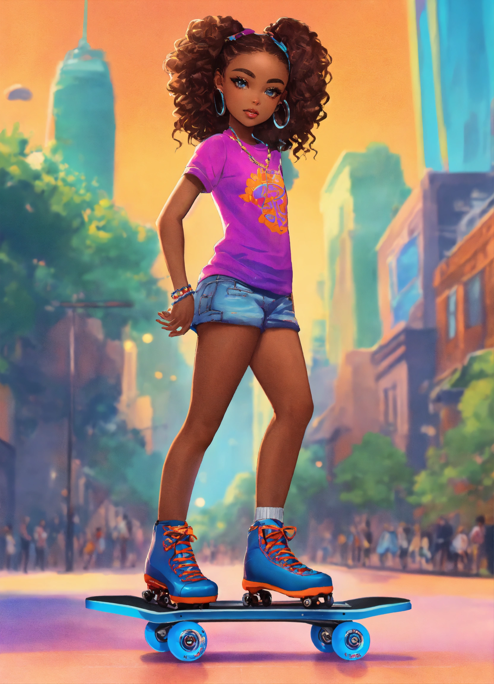 Lexica - Roller skating, storybook illustration, roller skating, Main ...