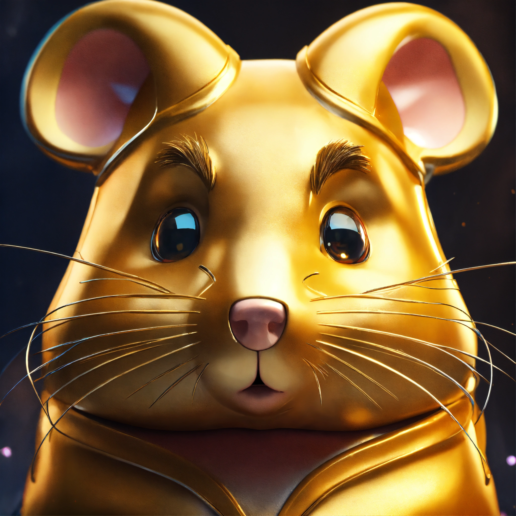 Lexica - Golden hamster head icon, unreal, 3d engine, 32k