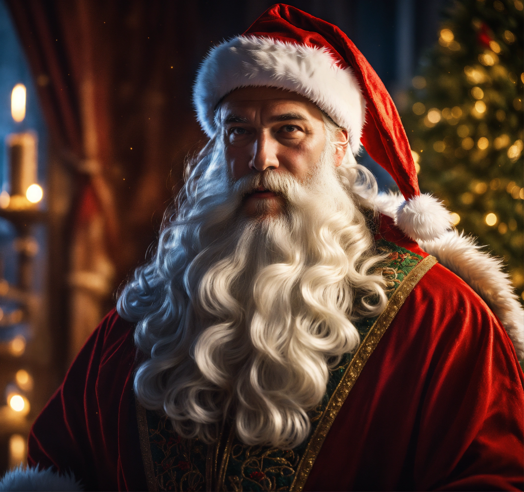 Lexica - Beautiful medieval Santa Claus sideview portrait, intricate ...