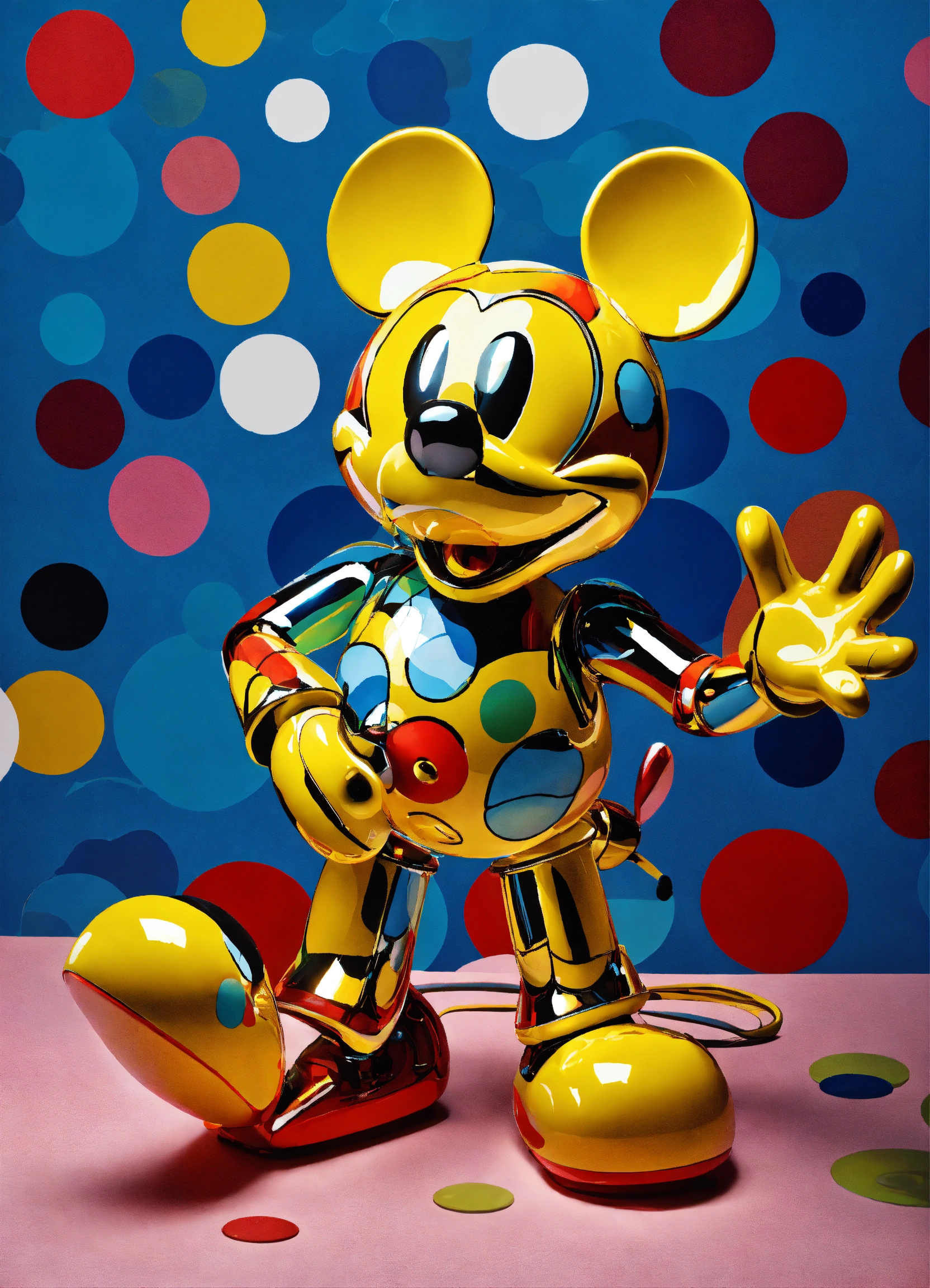 Lexica - Mickey robot jeff koons murakami ceramics pop art blue background