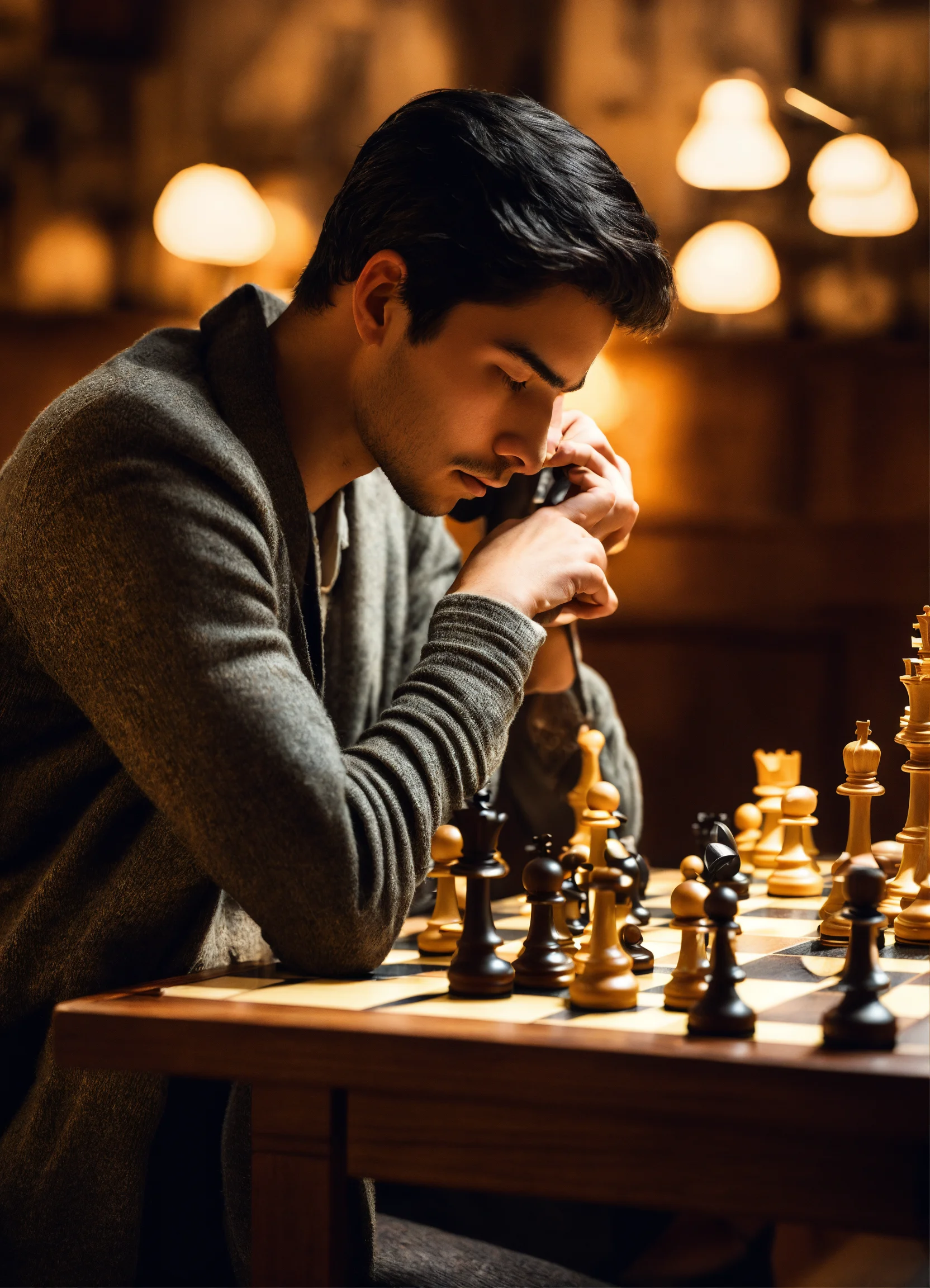 Lexica - A chess player extremely focused on his game