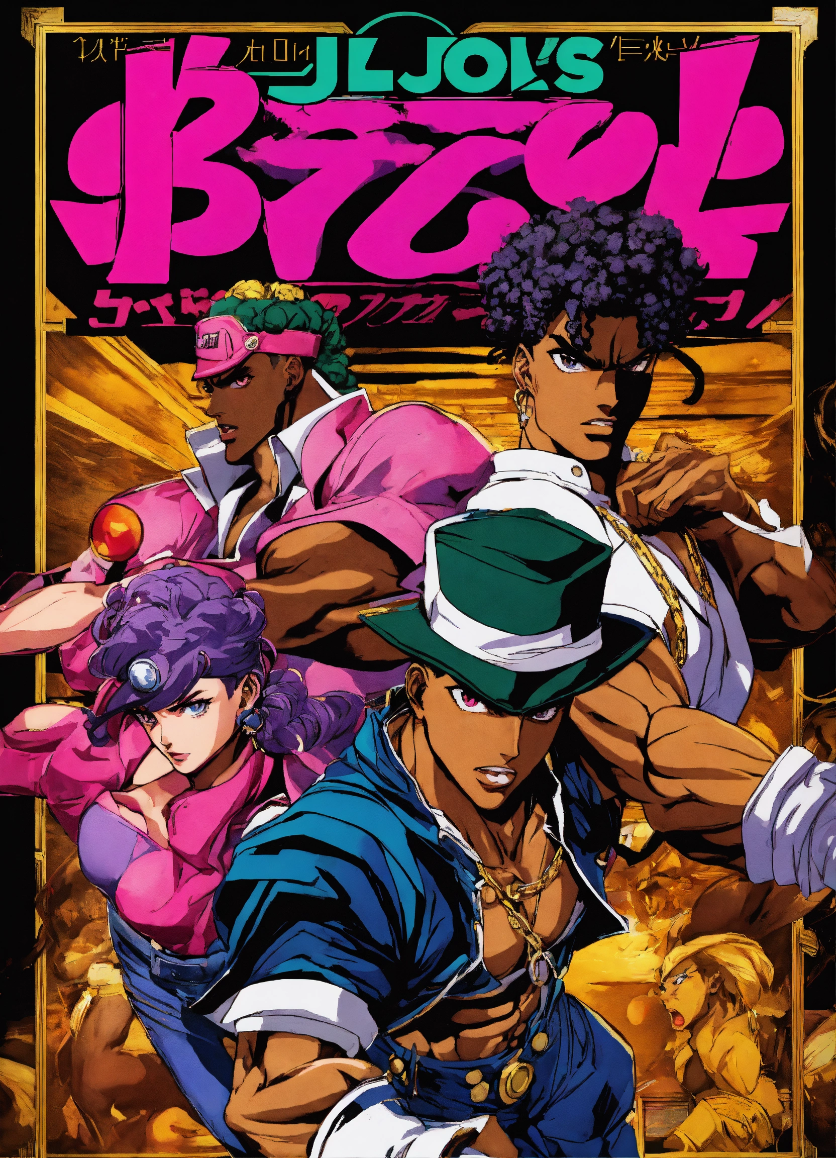 Lexica - 80's anime black characters jojo's bizarre stands adventure ...