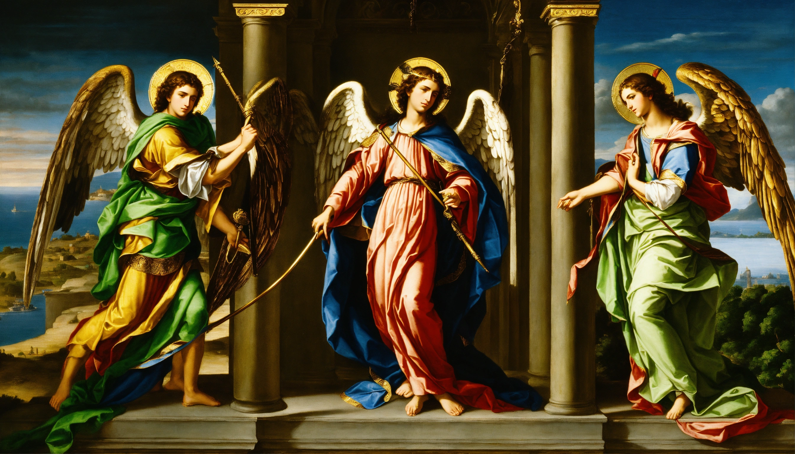 Lexica - Image of the three angels of God, Saint Michael, Saint Raphael ...