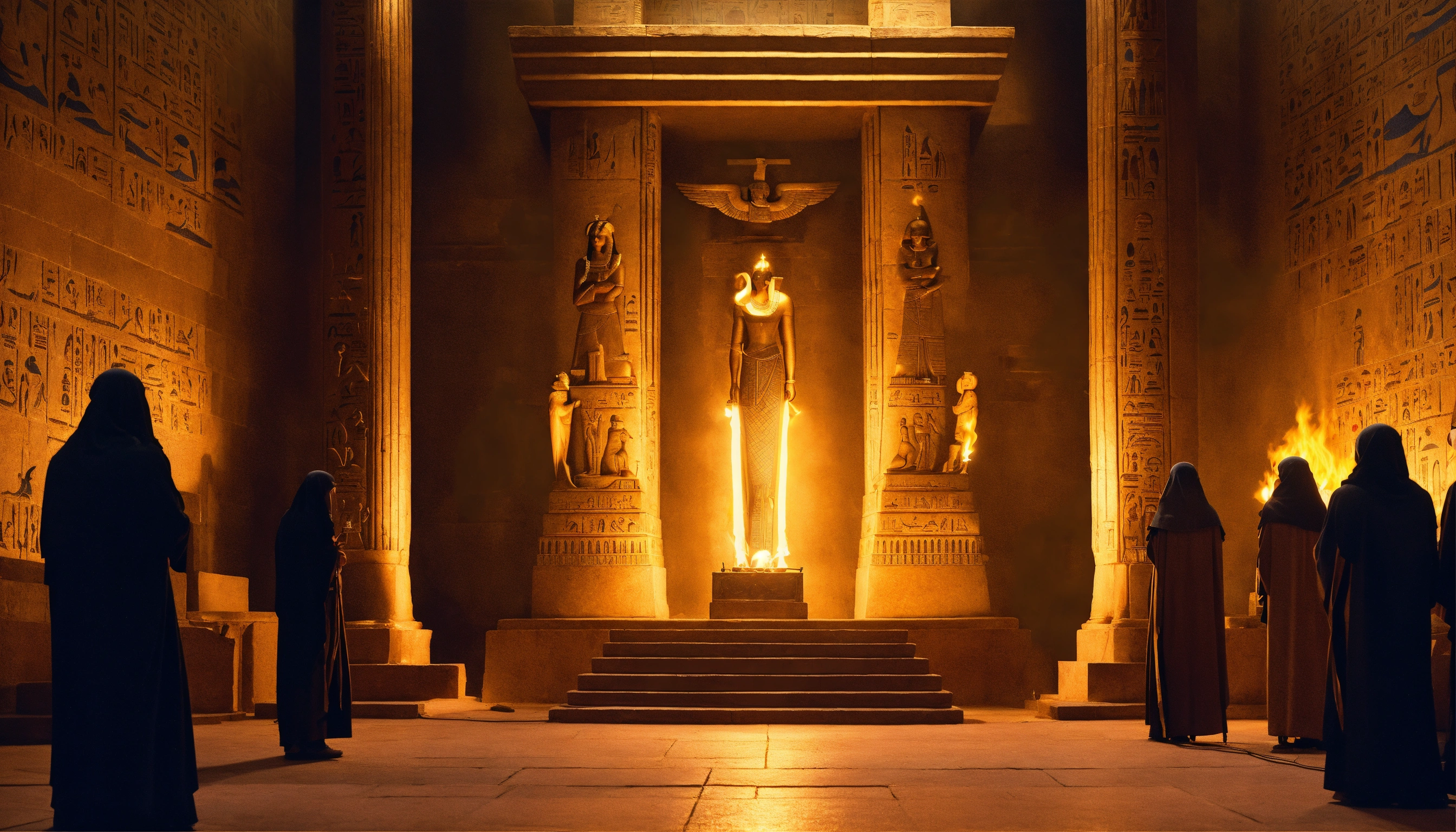 Lexica - Egyptian bald priests worship with the veiled statue of Isis ...