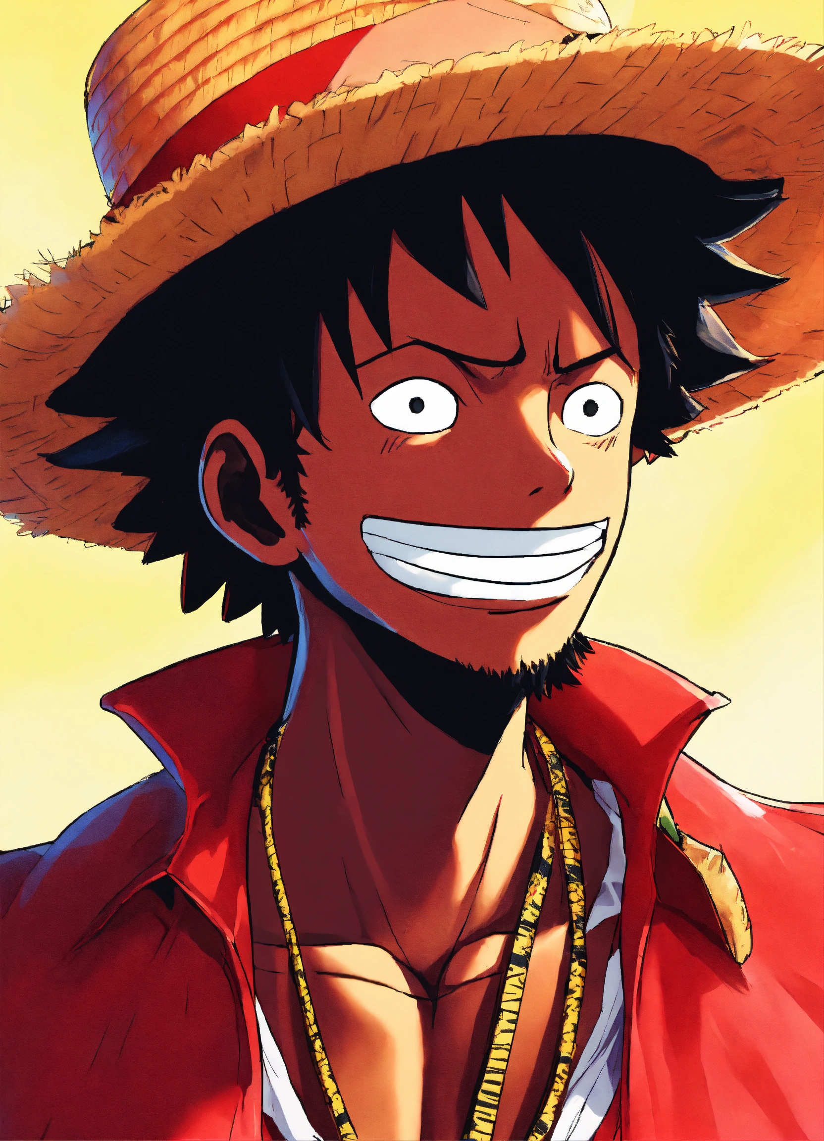 Lexica - Luffy from one One Piece as a afro black american with his red ...