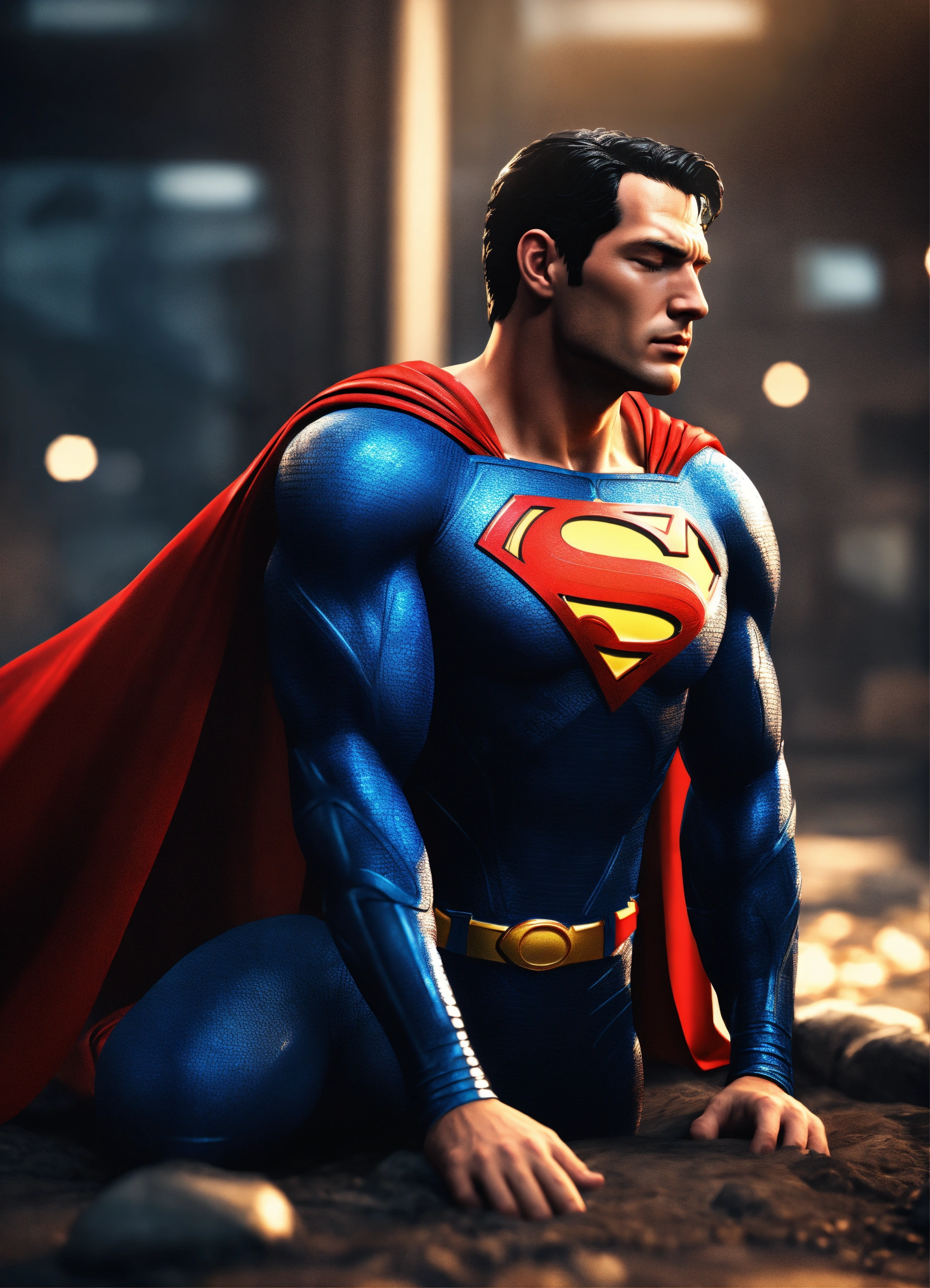 Lexica - Superman sleeping, unreal engine render, 8k