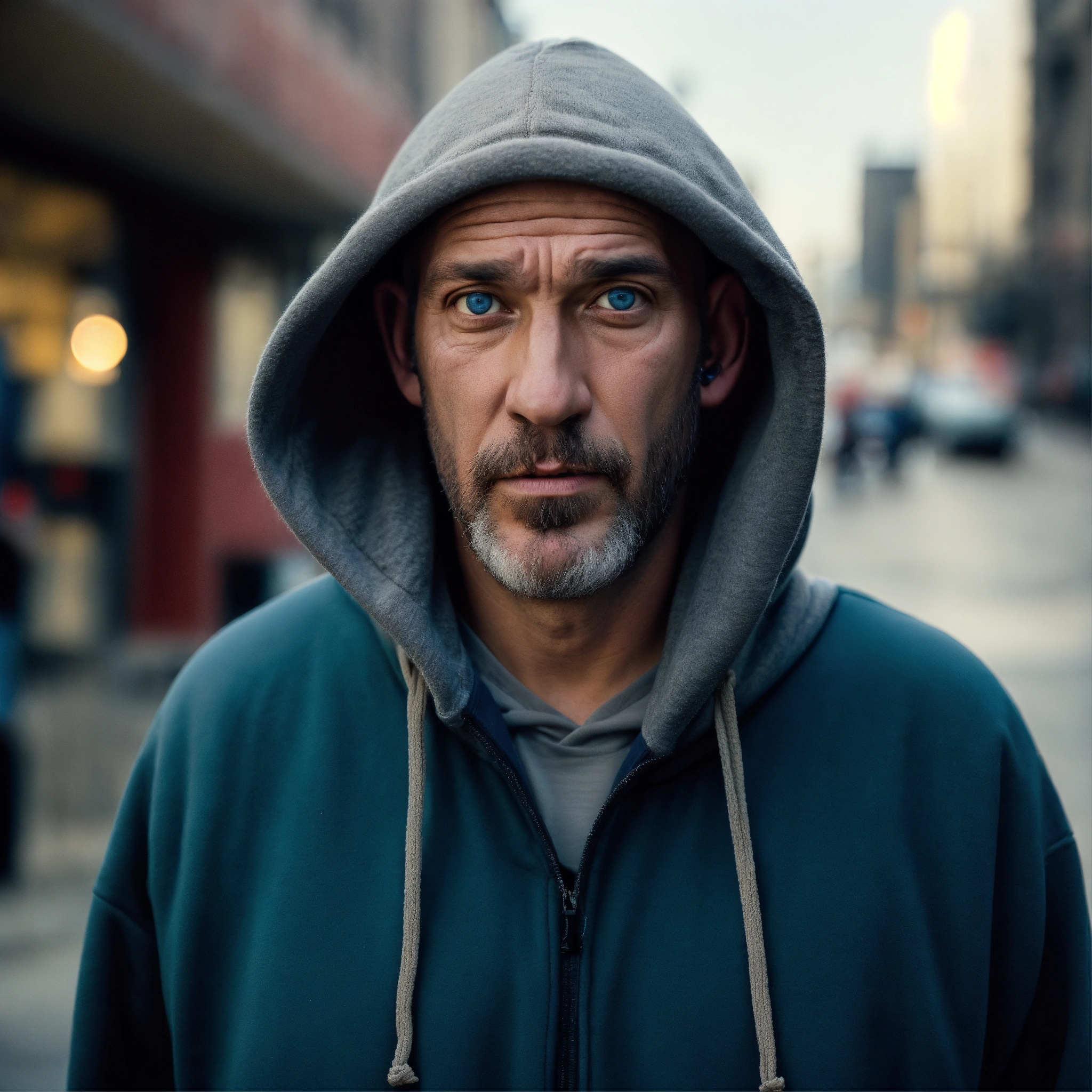 Lexica - A HOMELESS HUGE MAN WITH A HUGE LUMPY BALD HEAD, A TINY GOATEE ...