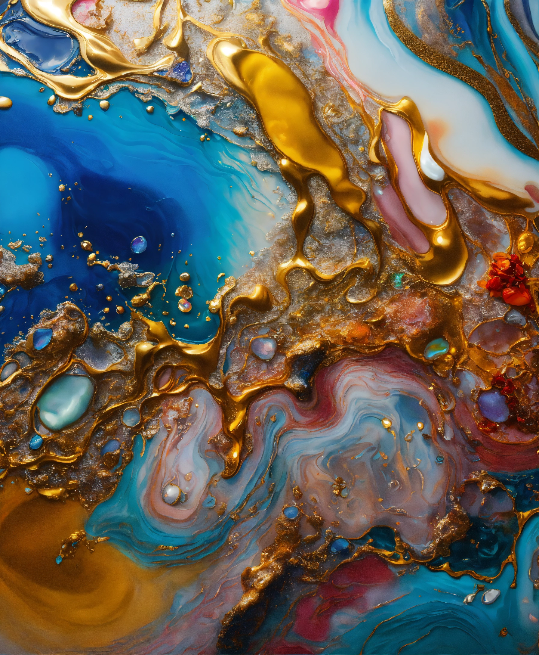 Lexica - Colorful abstract painting oil and water complex complicated ...