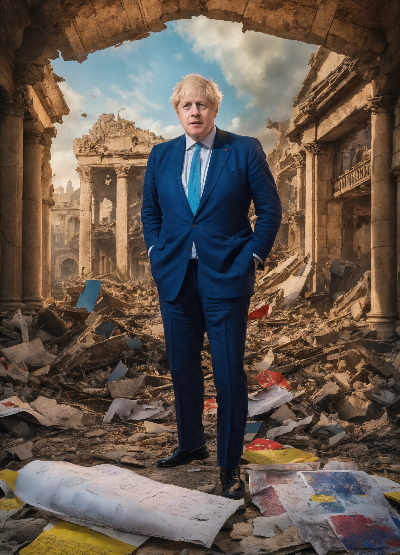 Lexica - Boris Johnson with typical englisch ruler clothes in Front of ...