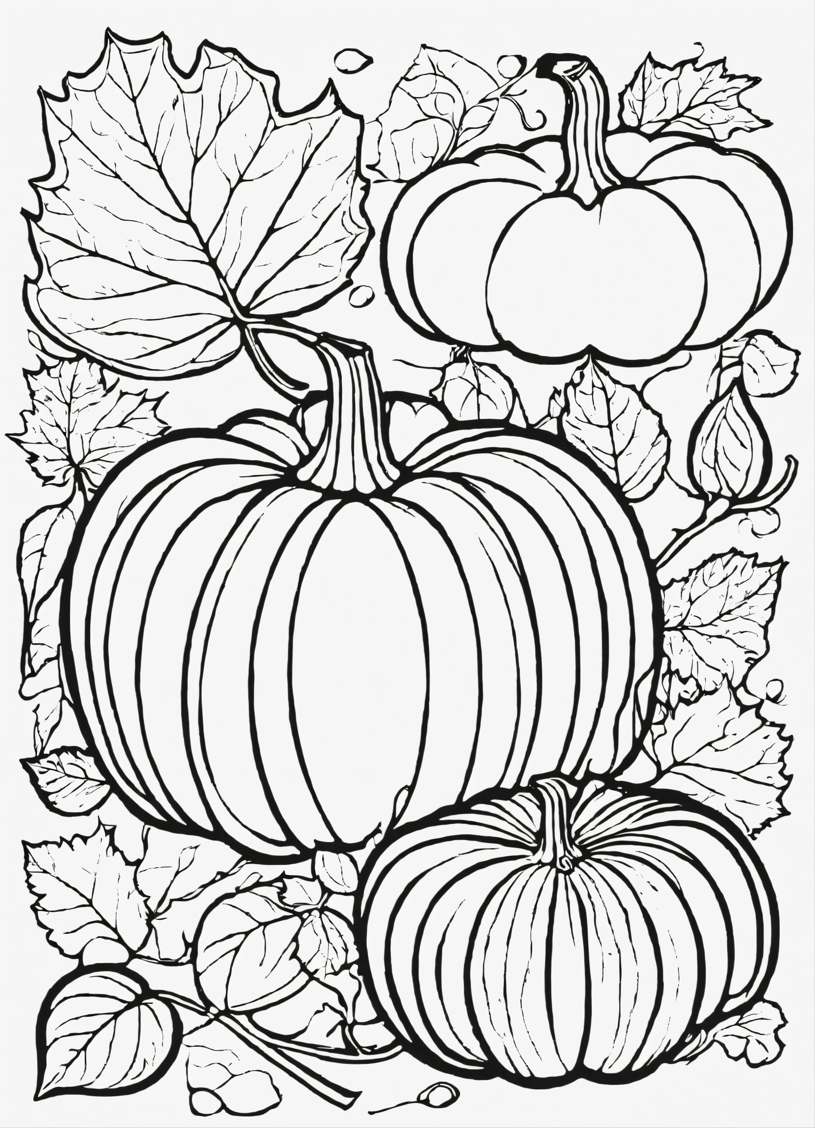 Lexica - Vibrant images of pumpkins, harvest leaves, minimalism, line ...