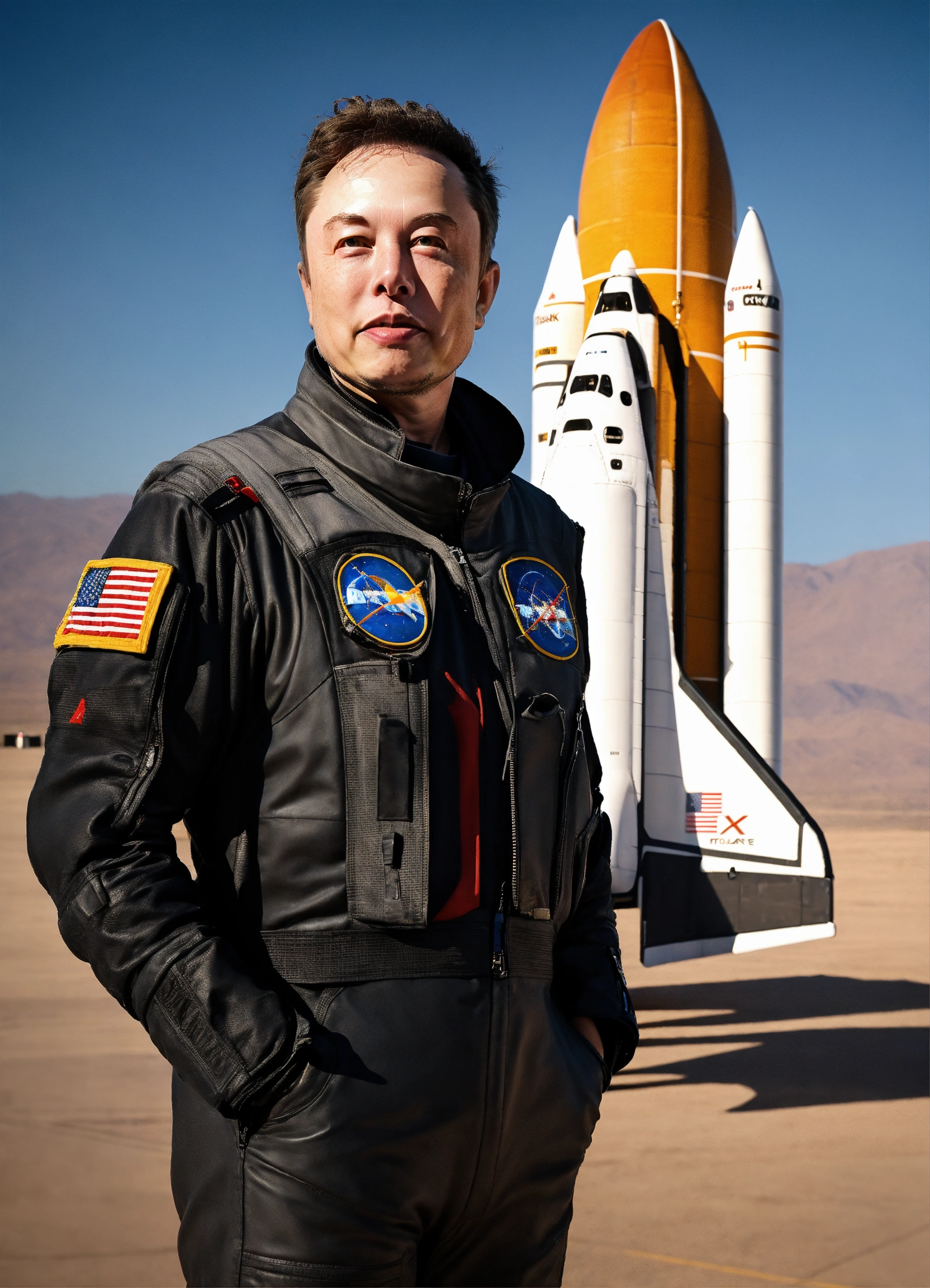 Lexica - Elon musk beside the space x shuttle 4k realistic in Kurdish ...