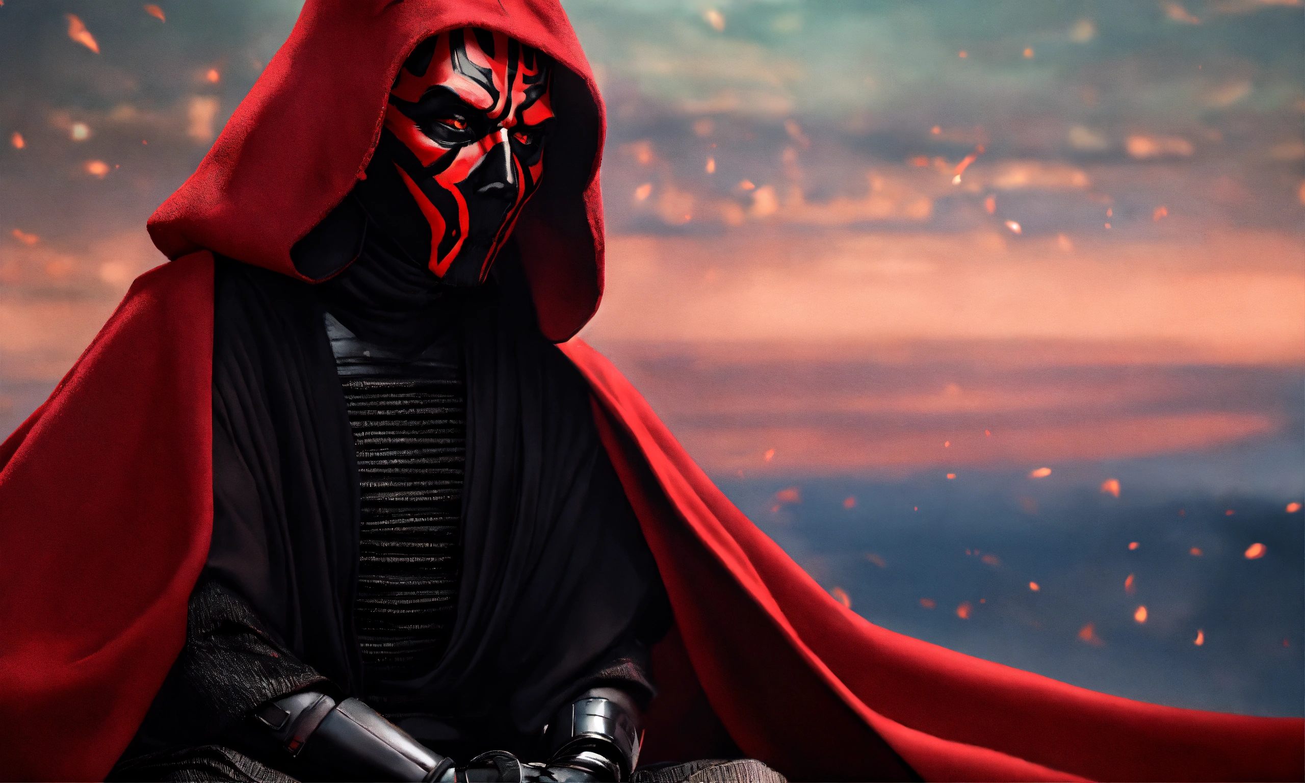 Lexica - Sith darth maul meditating with hood